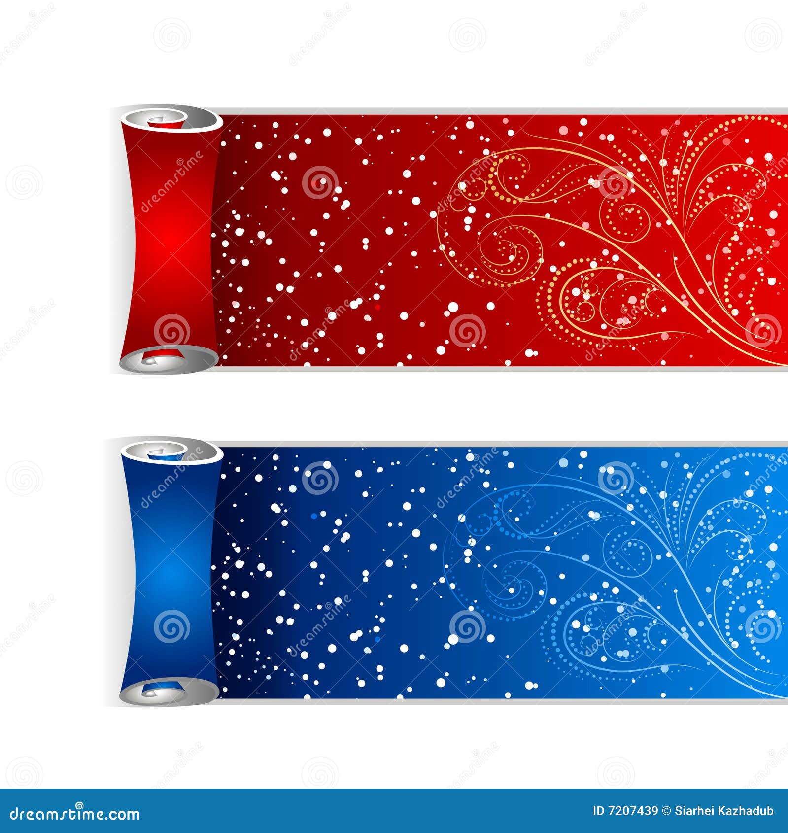 Winter holiday ribbons stock vector. Illustration of ribbon - 7207439