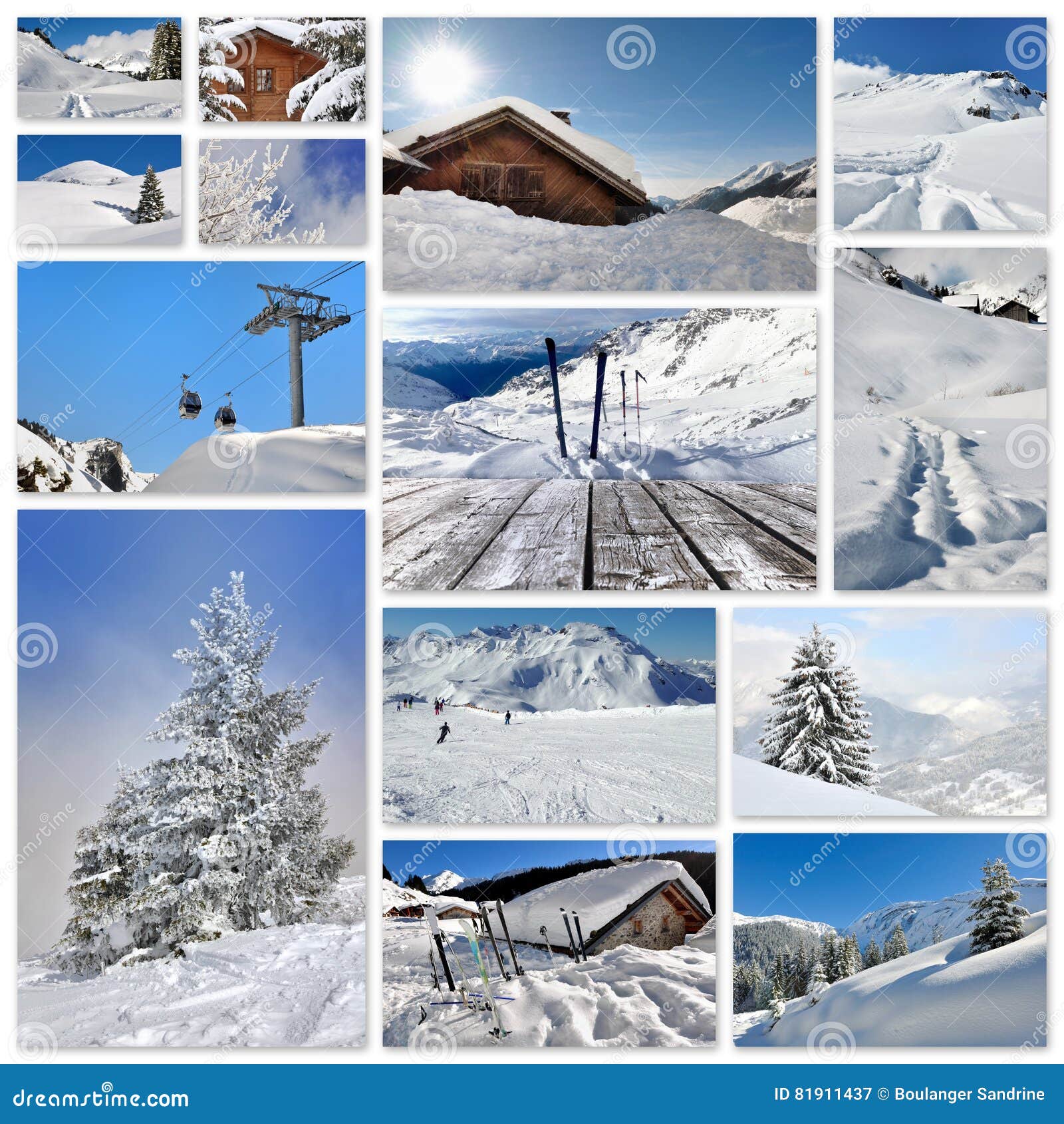 Winter holidays collage stock image. Image of cabin, season - 81911437