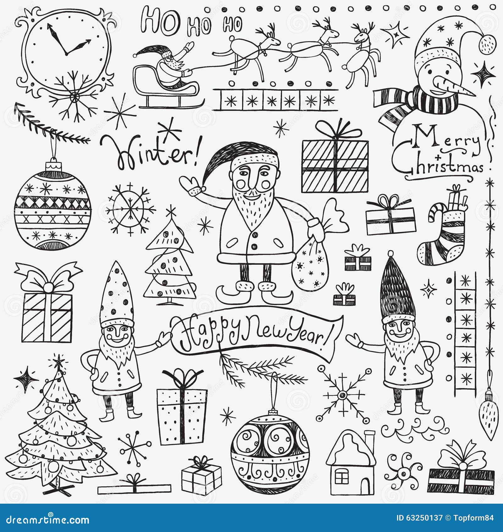 Winter Holidays - Doodles Set 2 Stock Vector - Illustration of symbol ...