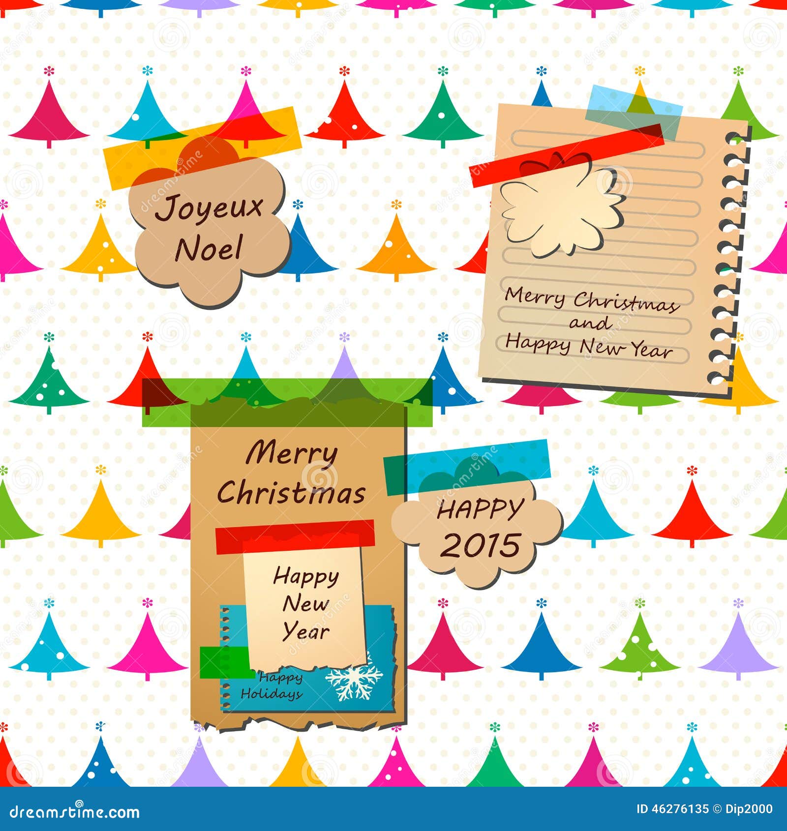 Winter Holidays Greetings Notes Stock Vector - Illustration of blue ...