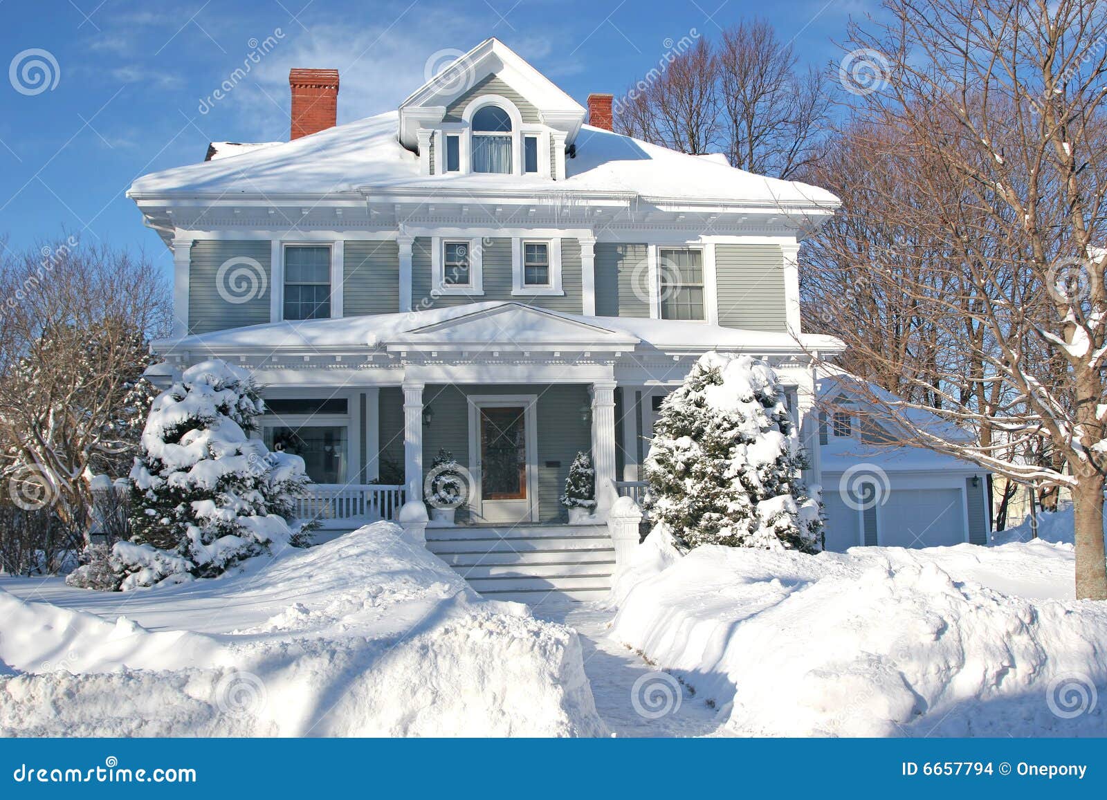 Winter Home stock photo. Image of large, urban, homes - 6657794