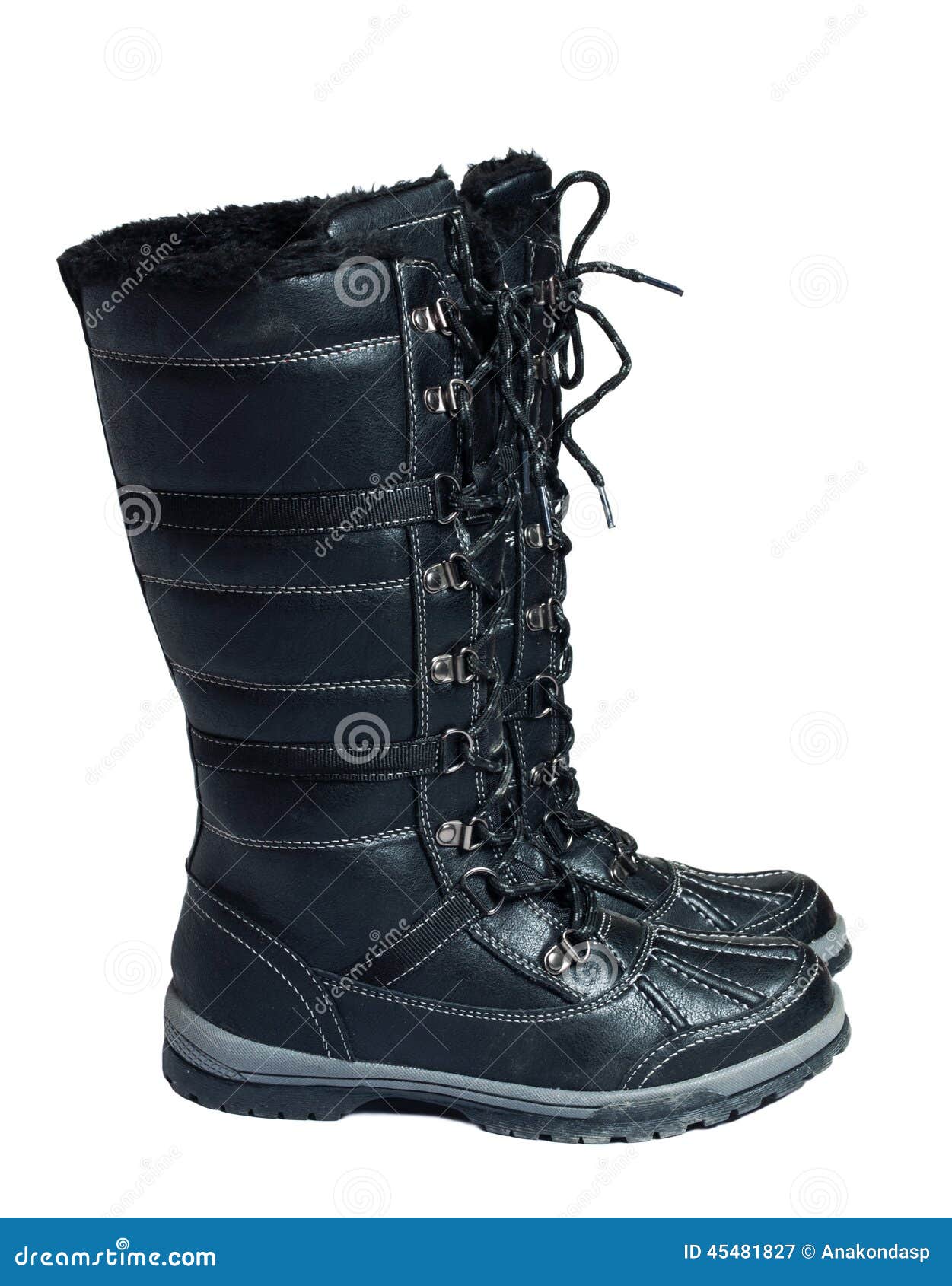 Winter Horse Riding Boots Isolated on White Stock Image - Image of ...