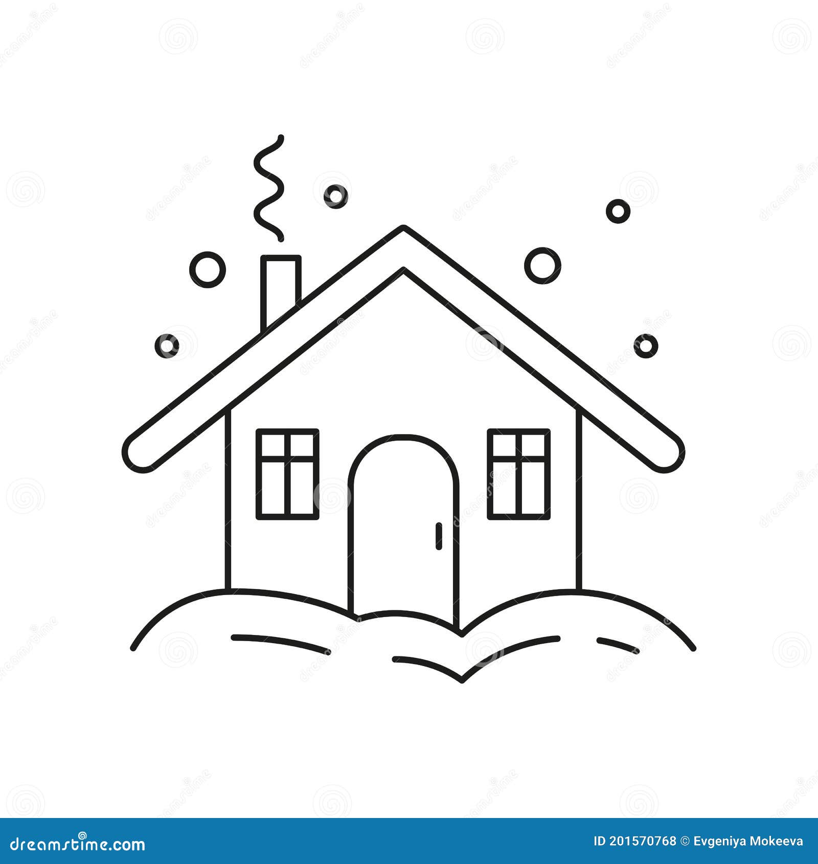 Winter House Icon on White Background Stock Vector - Illustration of ...