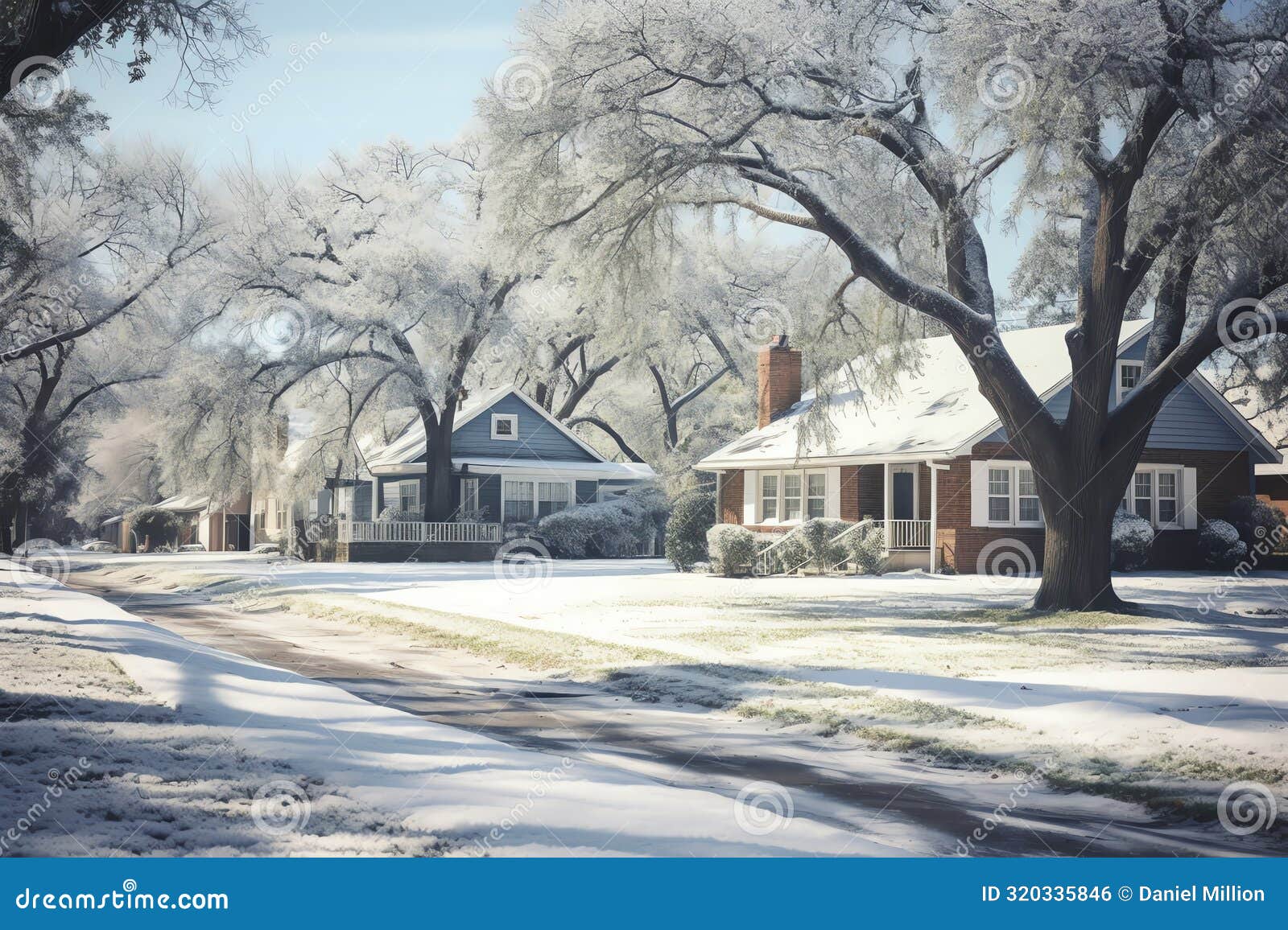 Winter in Houston Texas, Cold Days Landscape Illustration Stock ...