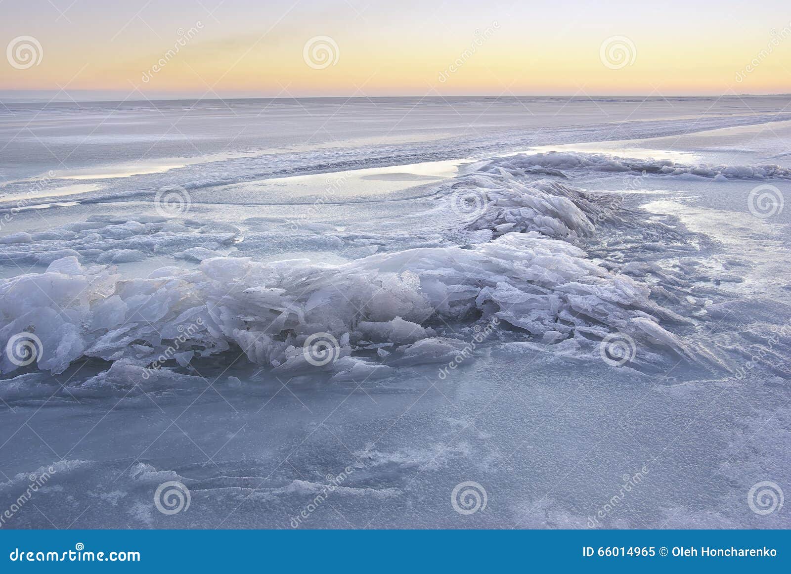 Winter ice landscape. stock image. Image of horizon, forest - 66014965
