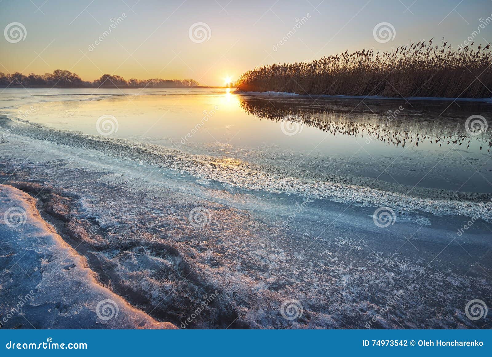 Winter Ice. Melting Ice on the River Stock Photo - Image of river ...