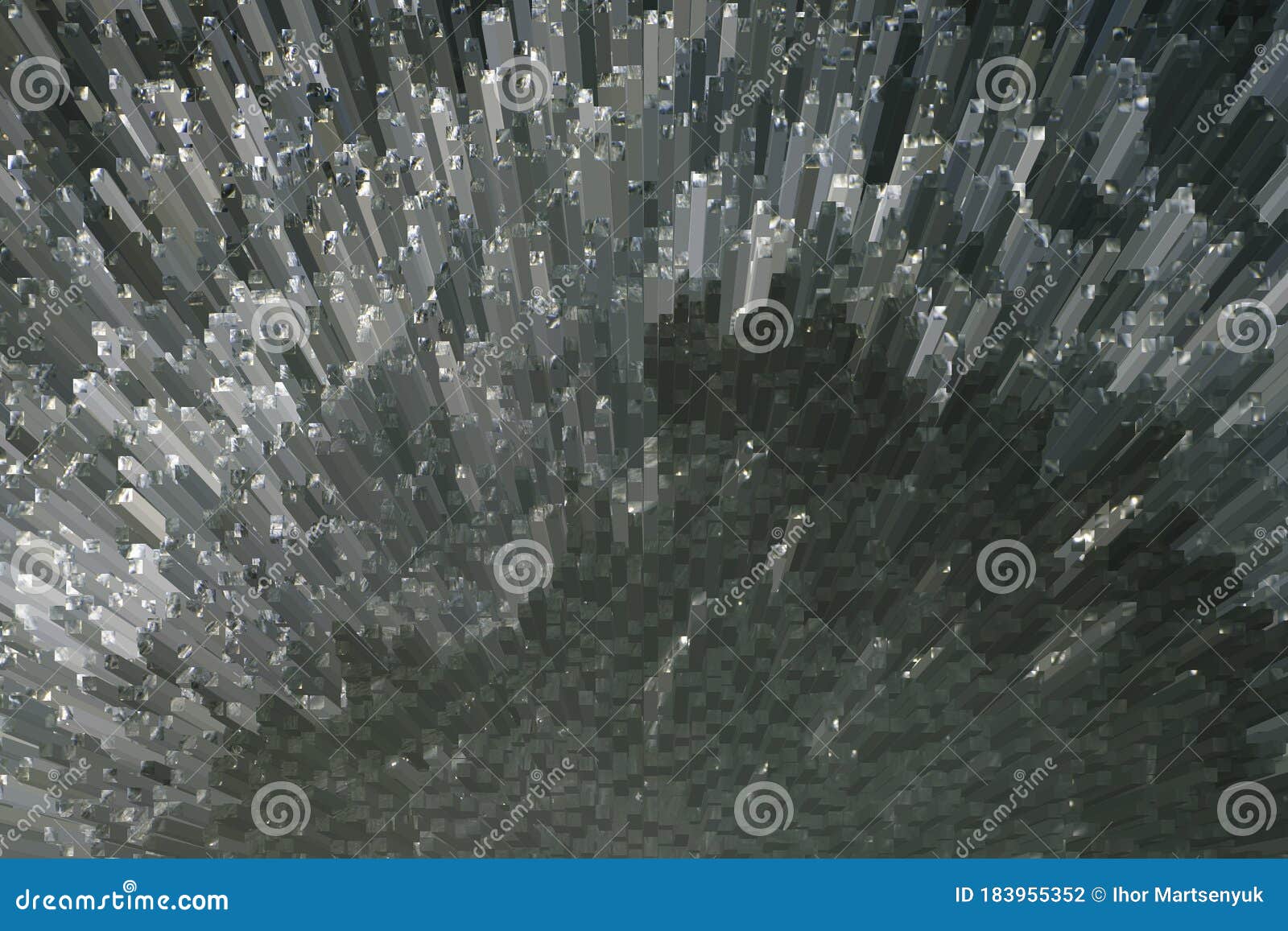 Winter Ice Mosaic Geometric Shapes. Visualization and 3D Render ...