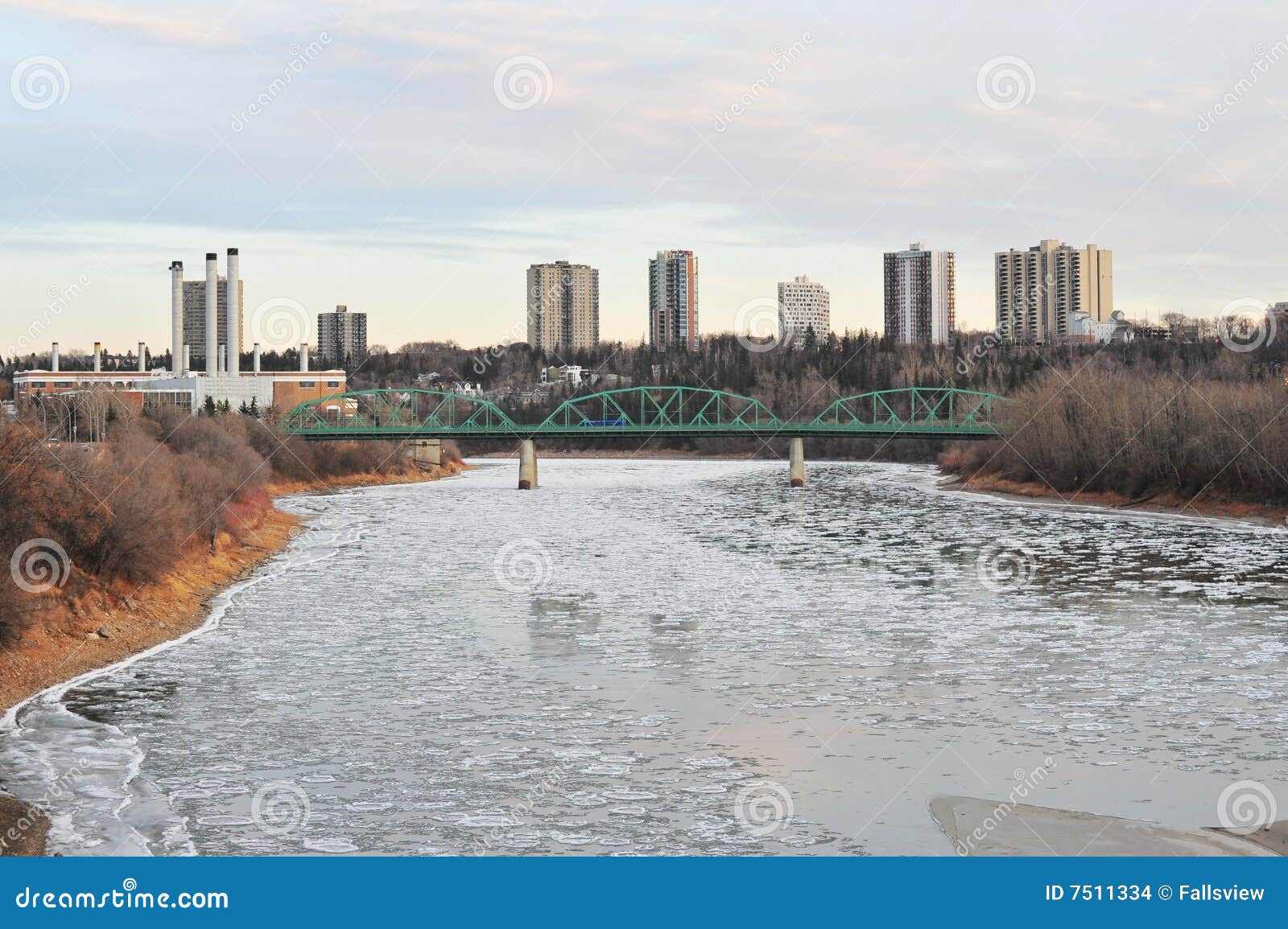 Winter ice river and city stock photo. Image of crystal - 7511334