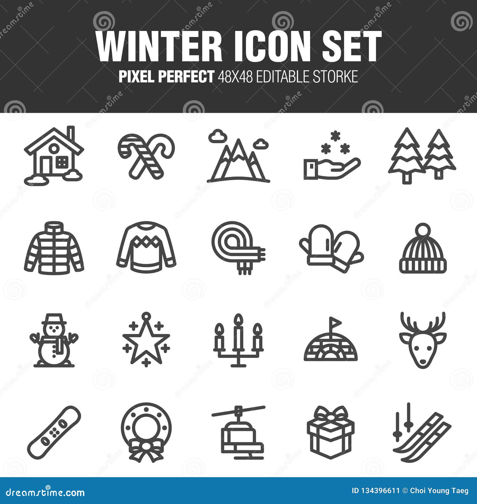 WINTER ICON SET stock vector. Illustration of decoration - 134396611