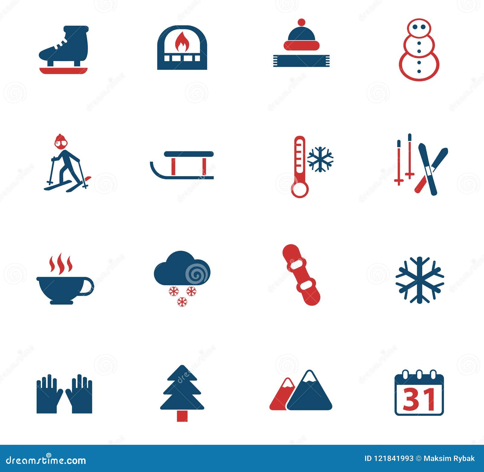 Winter icon set stock illustration. Illustration of calendar - 121841993