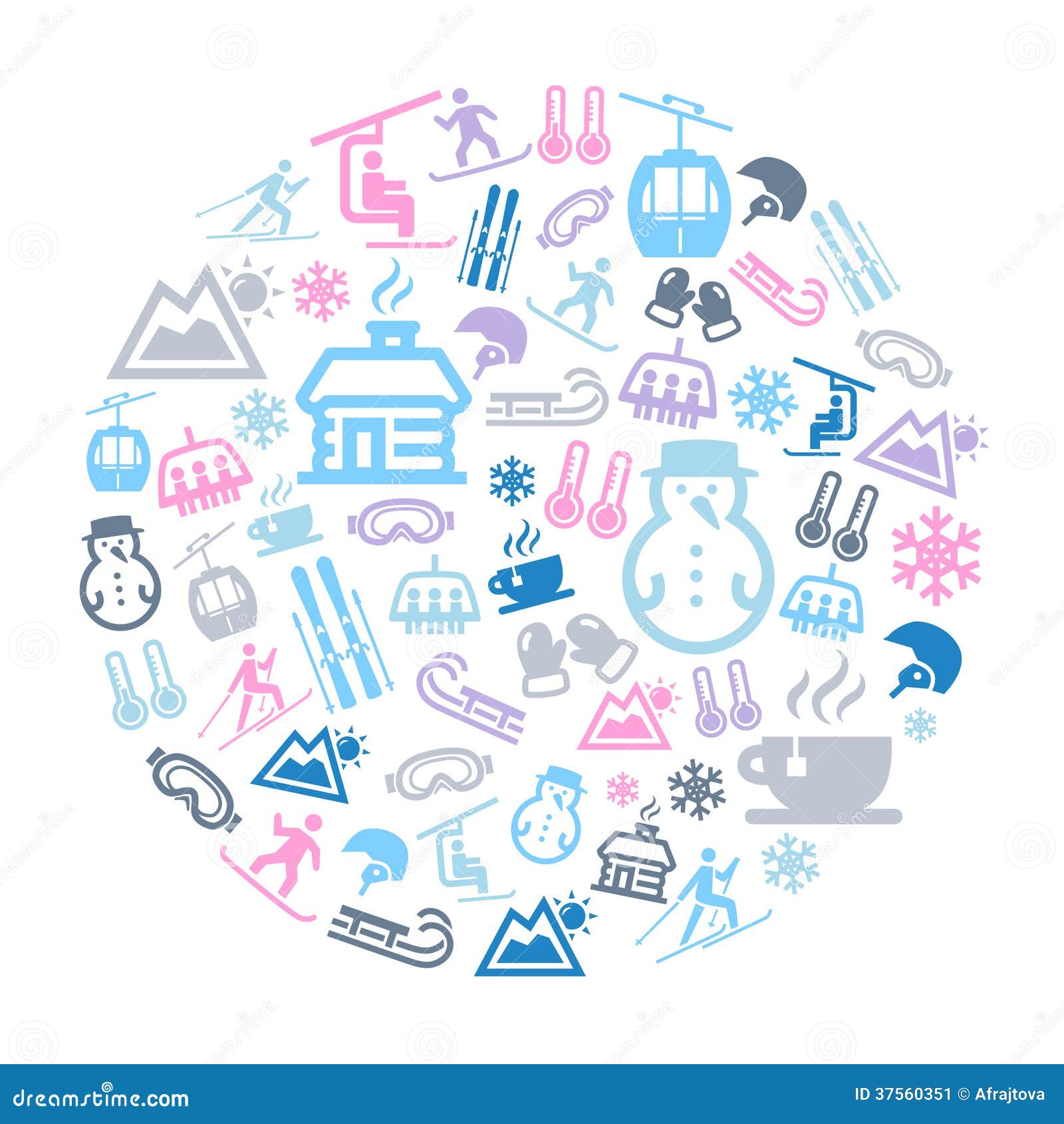 Winter Icons Background stock vector. Illustration of snowboard - 37560351