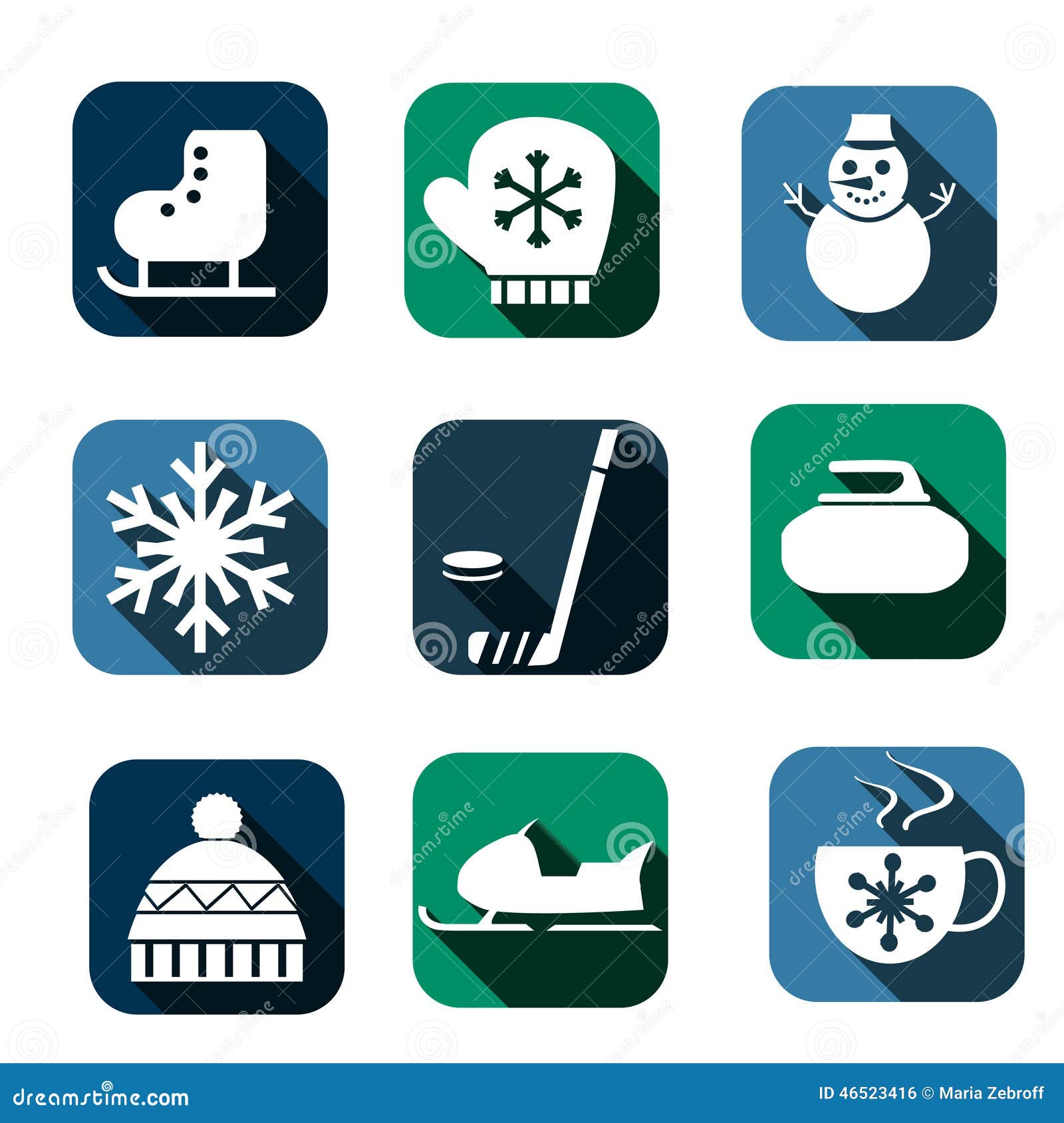 Winter icons stock vector. Illustration of skating, snowflake - 46523416