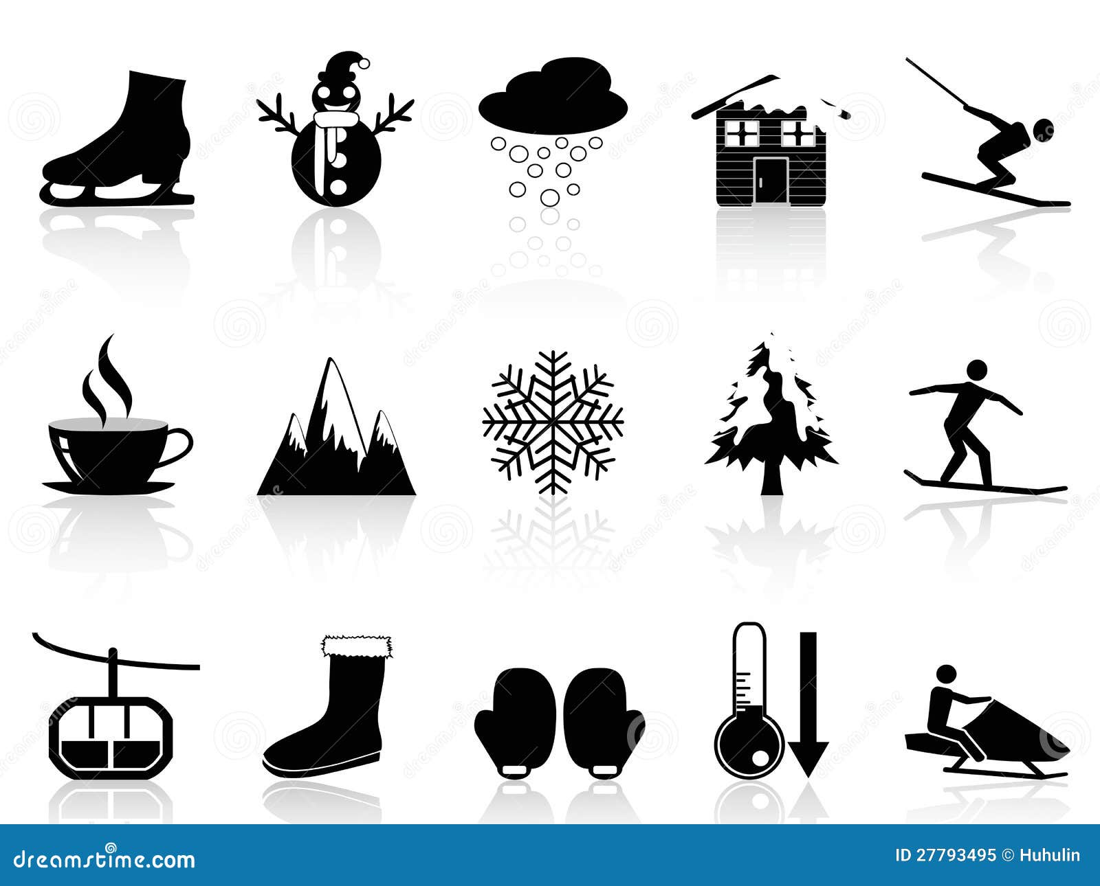 Winter icons set stock vector. Illustration of graphic - 27793495