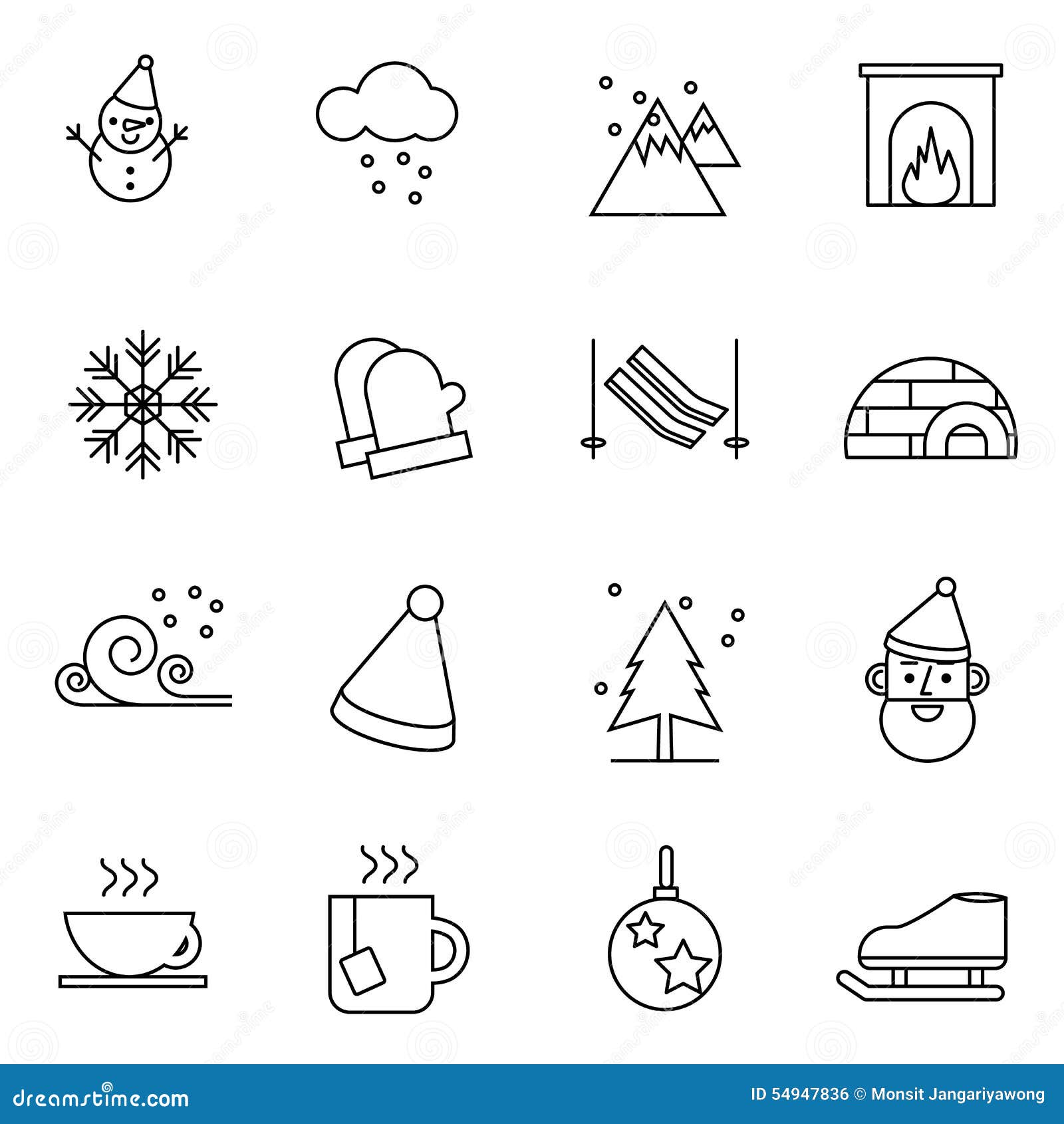 Winter Icons Set Vector Illustration Stock Vector - Illustration of ...