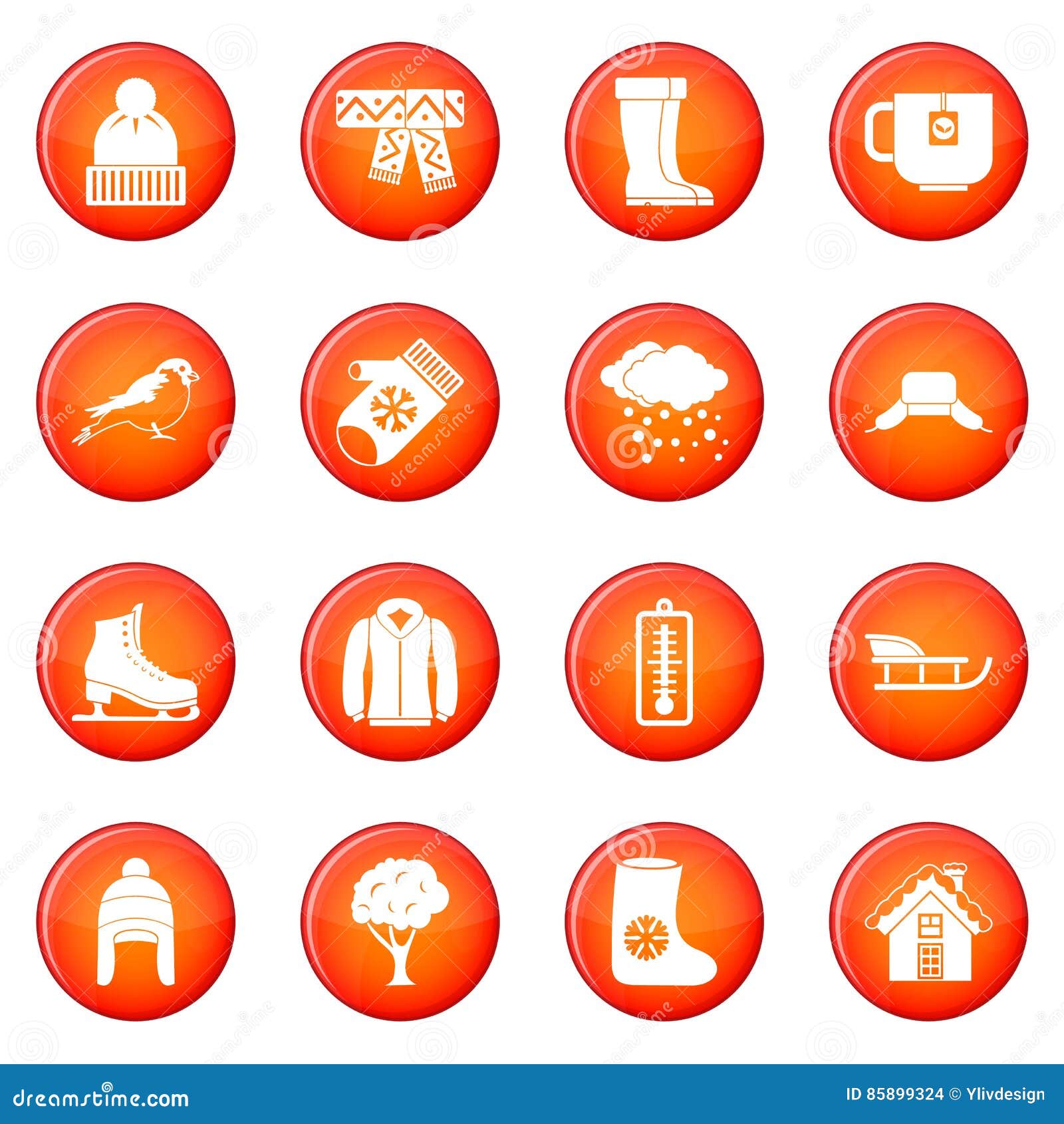Winter icons vector set stock vector. Illustration of knitwear - 85899324