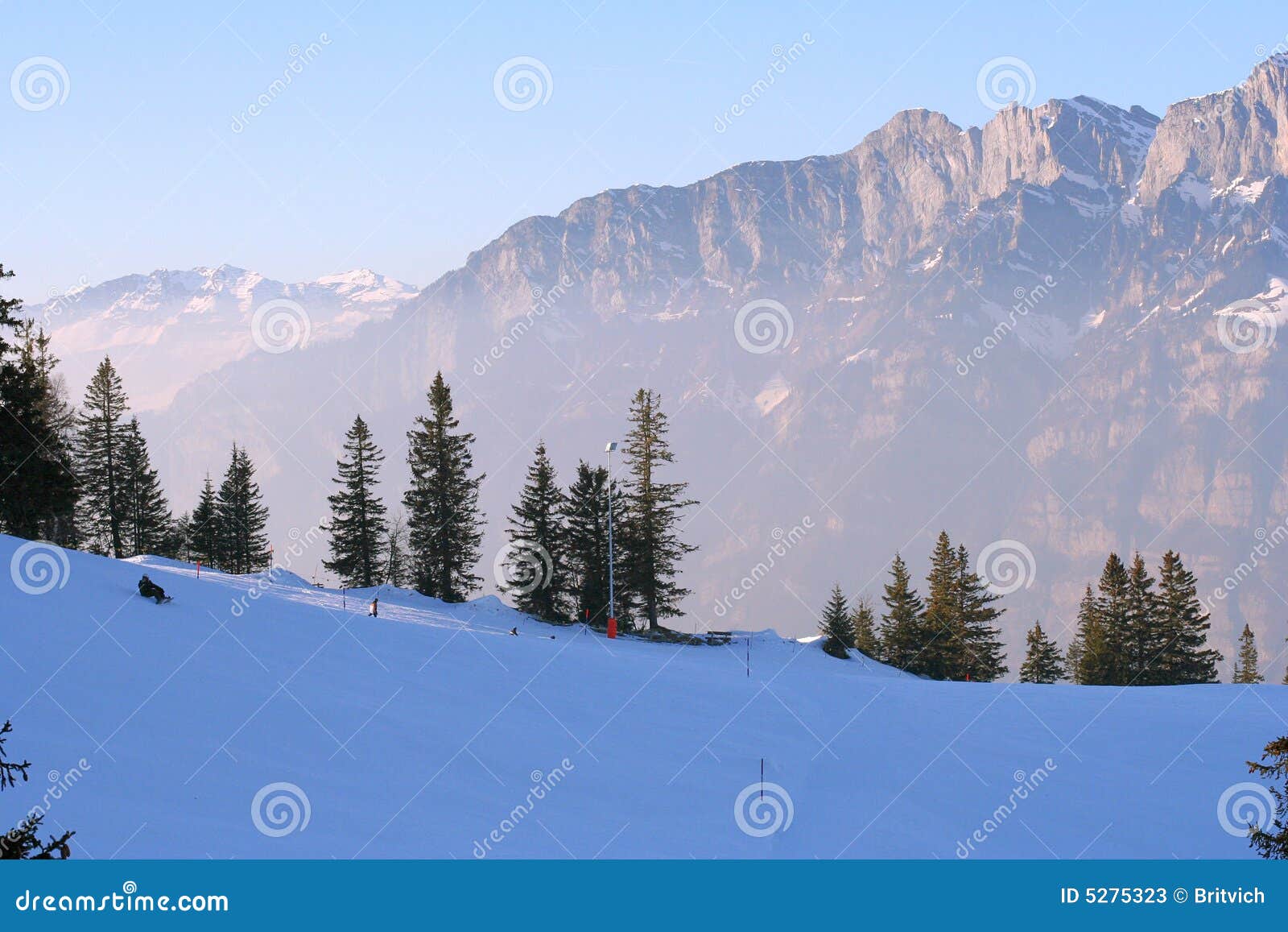 Winter Idyllic Scene in Swiss Alps Stock Image - Image of relaxing ...