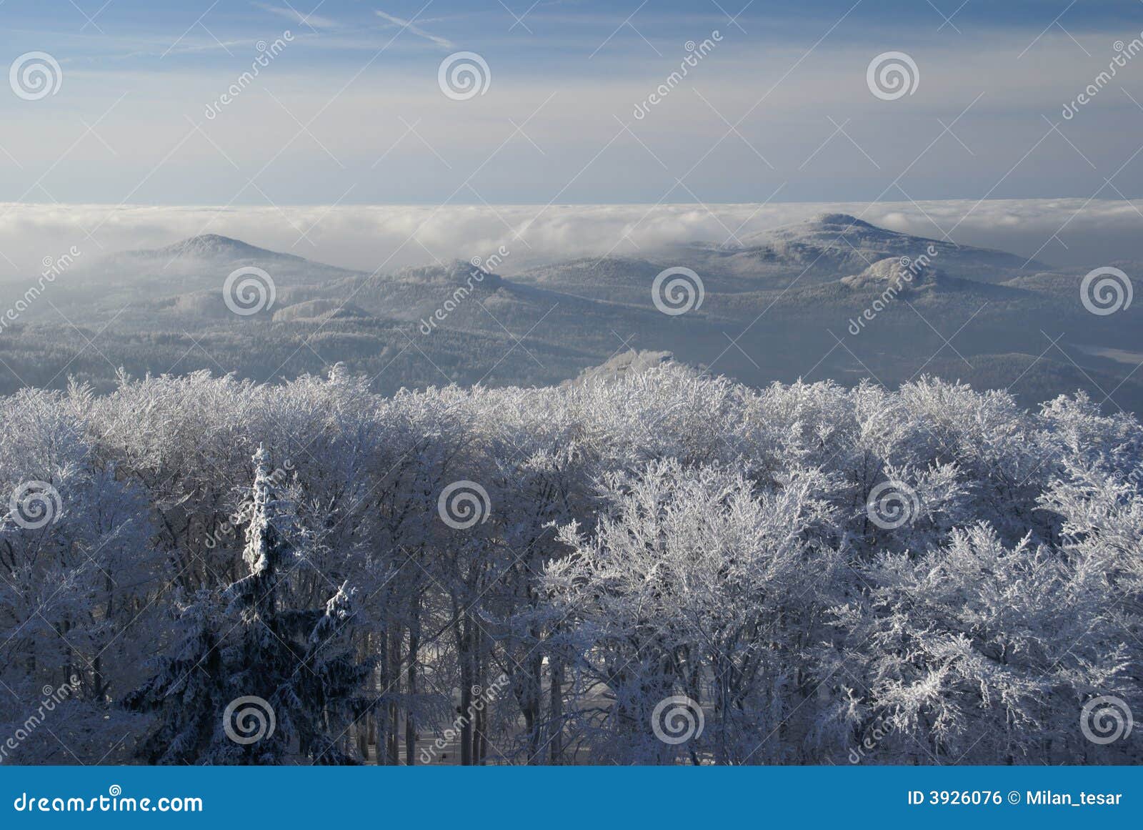 Winter inversion stock photo. Image of mountain, cloud - 3926076
