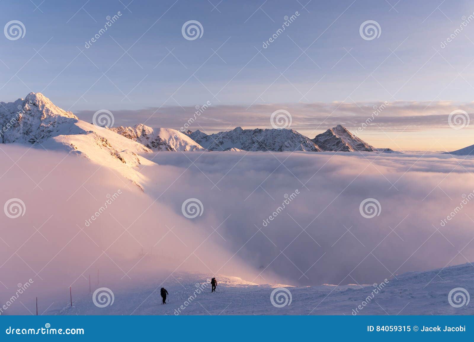 Winter Inversion in the Tatra Mountains during Sunset Stock Image ...