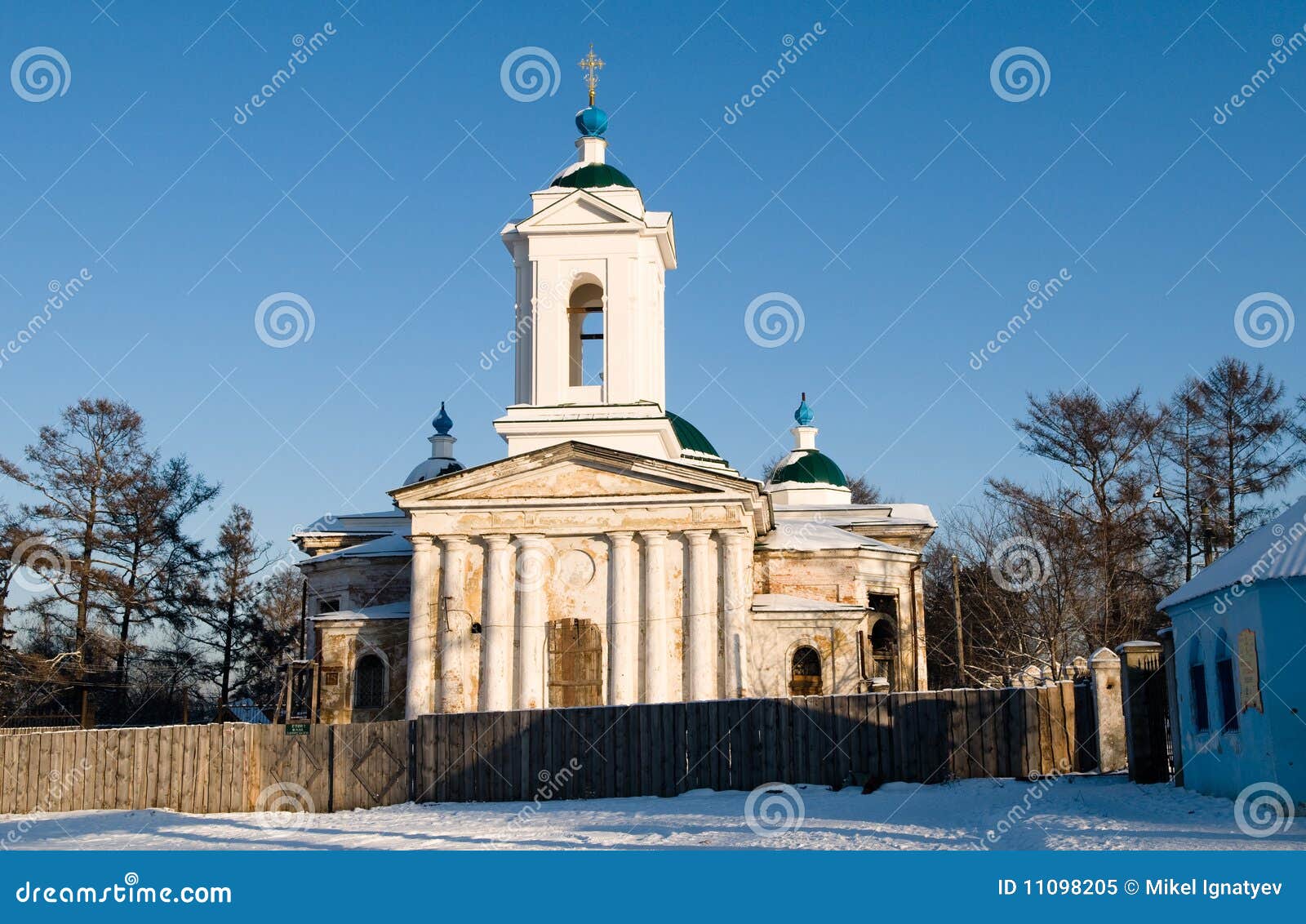 Winter Irkutsk. Restoration of a Temple Stock Image - Image of wooden ...