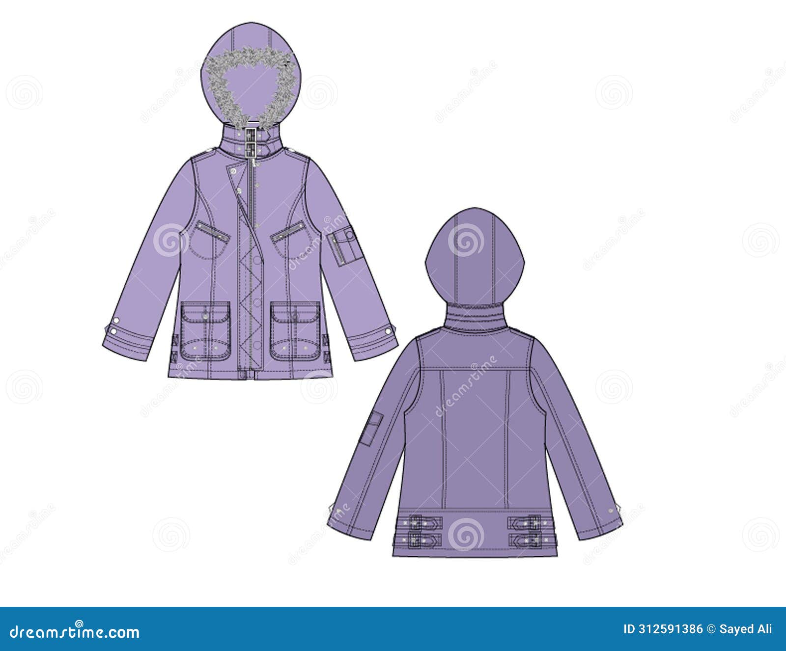 Winter Jacket Collection.Colorful Winter Jacket Vector Illustration ...