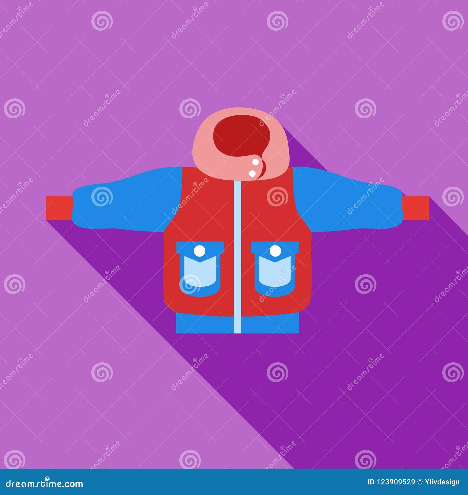 Winter Jacket Icon, Flat Style Stock Illustration - Illustration of ...
