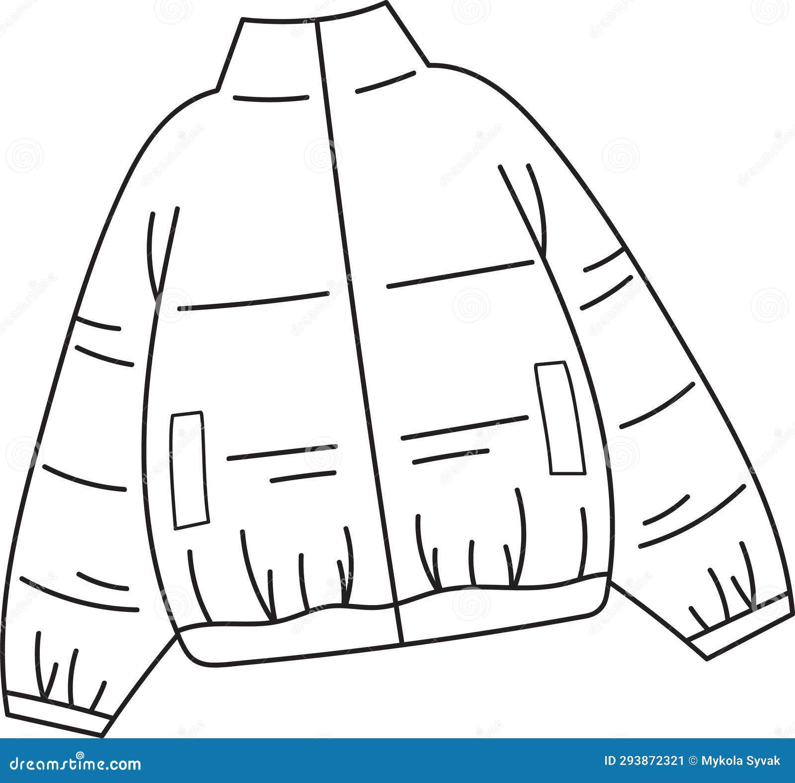 Winter Jacket Outline stock vector. Illustration of casual - 293872321