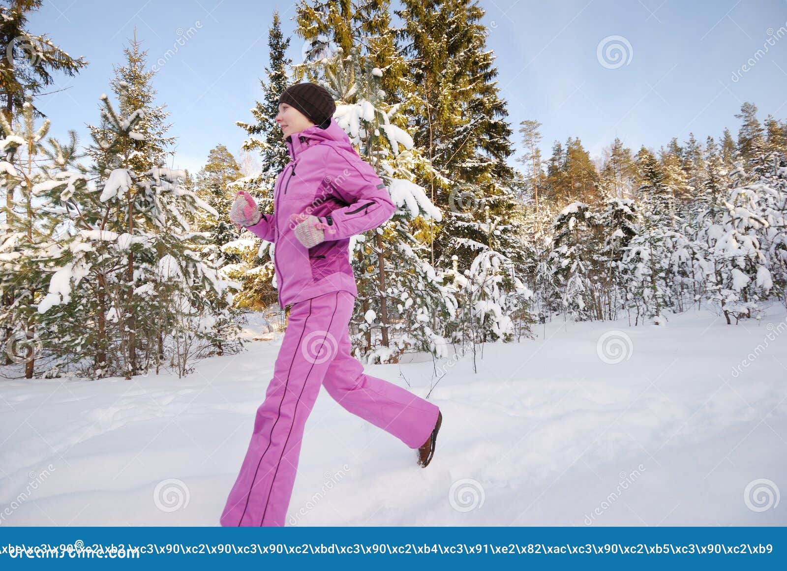 Winter jogging stock photo. Image of active, jogging - 12924662