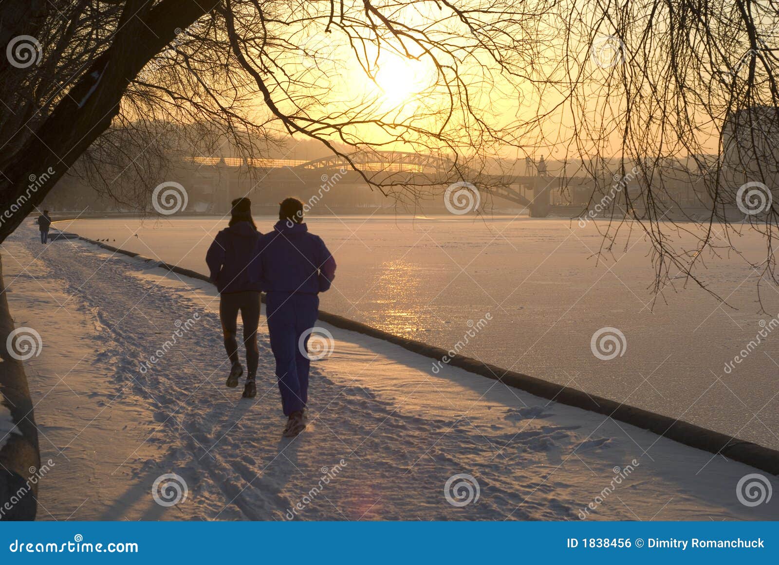 Winter jogging stock photo. Image of adult, frost, track - 1838456