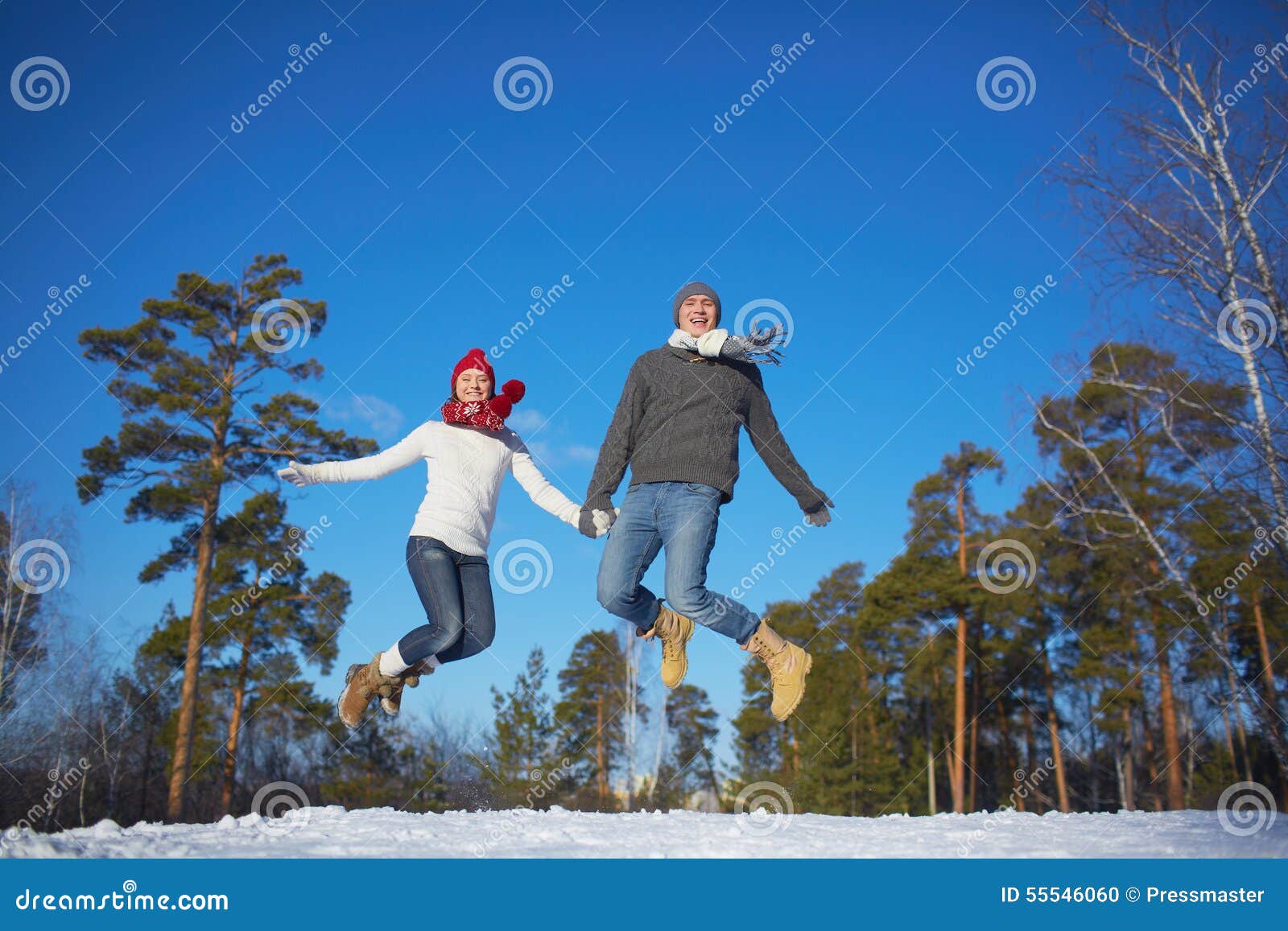 Winter joy stock photo. Image of park, outside, girlfriend - 55546060