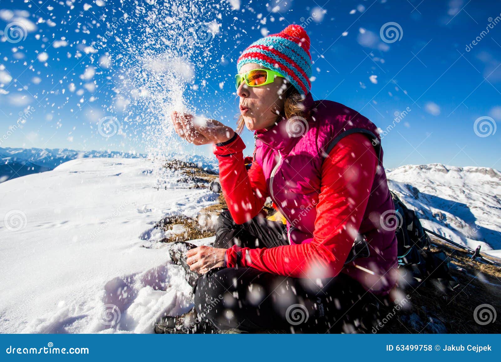 Winter joy stock photo. Image of mood, outdoor, snowflake - 63499758