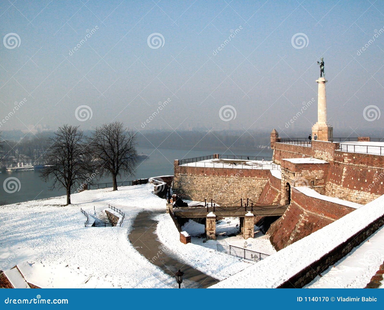 Winter in Kalemegdan stock photo. Image of winner, snow - 1140170