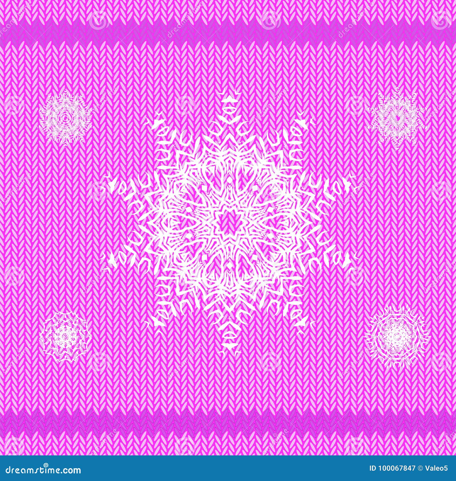Winter Knitted Pink Pattern Stock Vector - Illustration of knitted ...