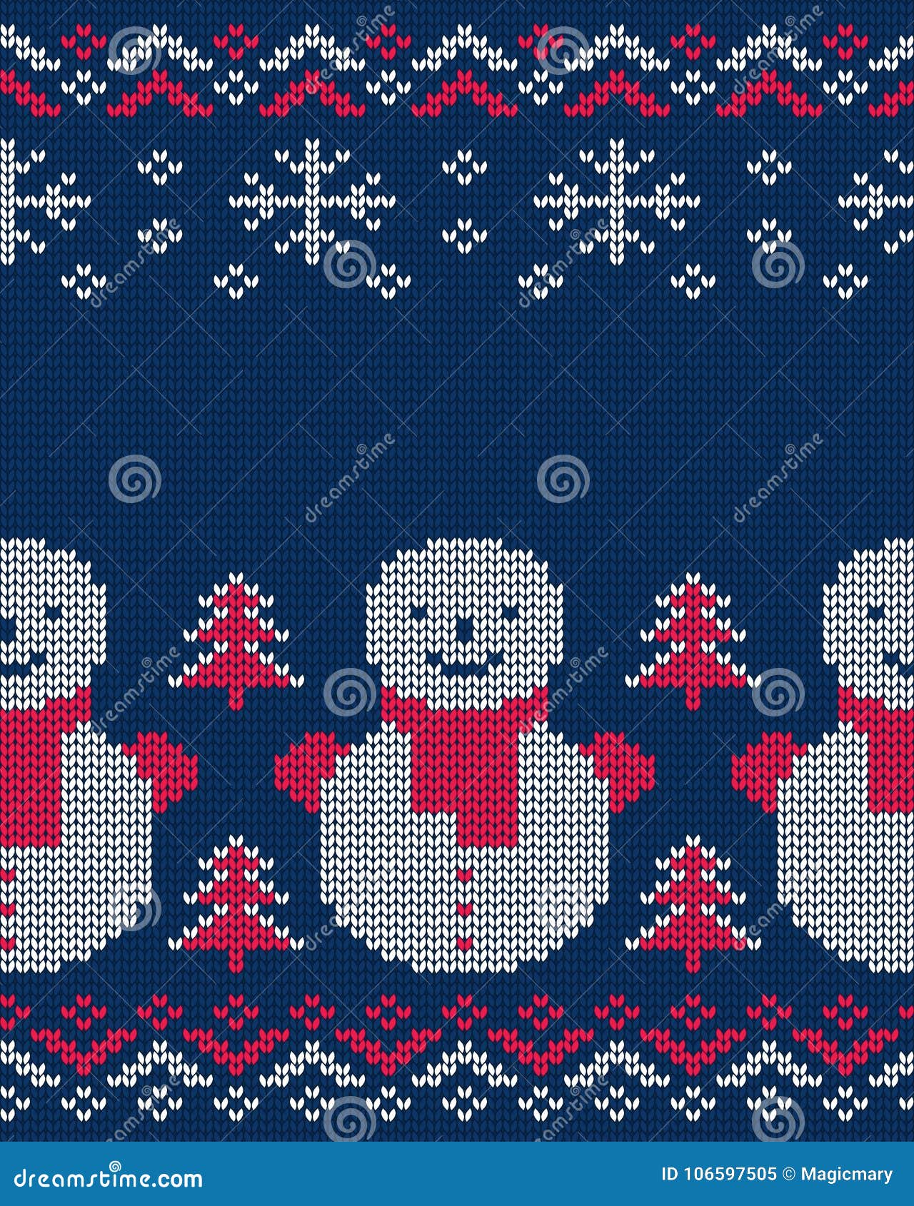 Winter Knitted Seamless Pattern for Sweater. Vector Illustration Stock ...