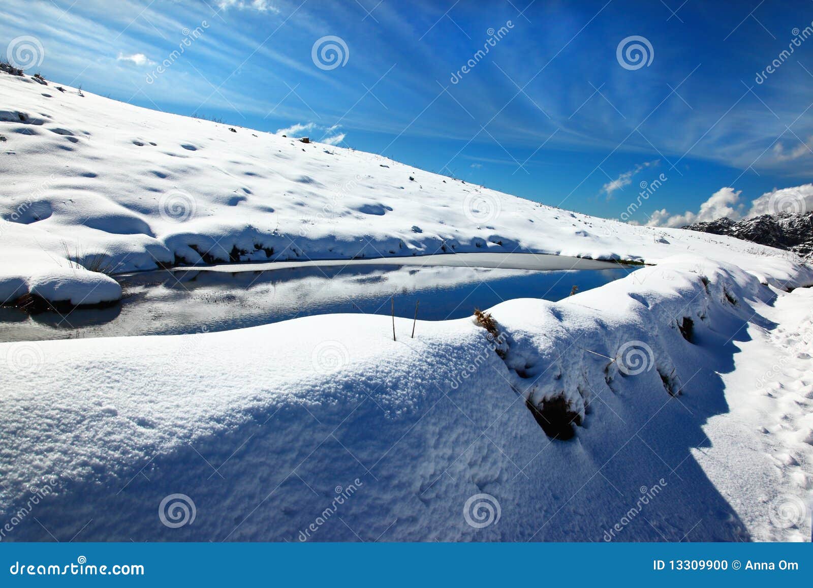 Winter lake landscape stock photo. Image of land, peace - 13309900