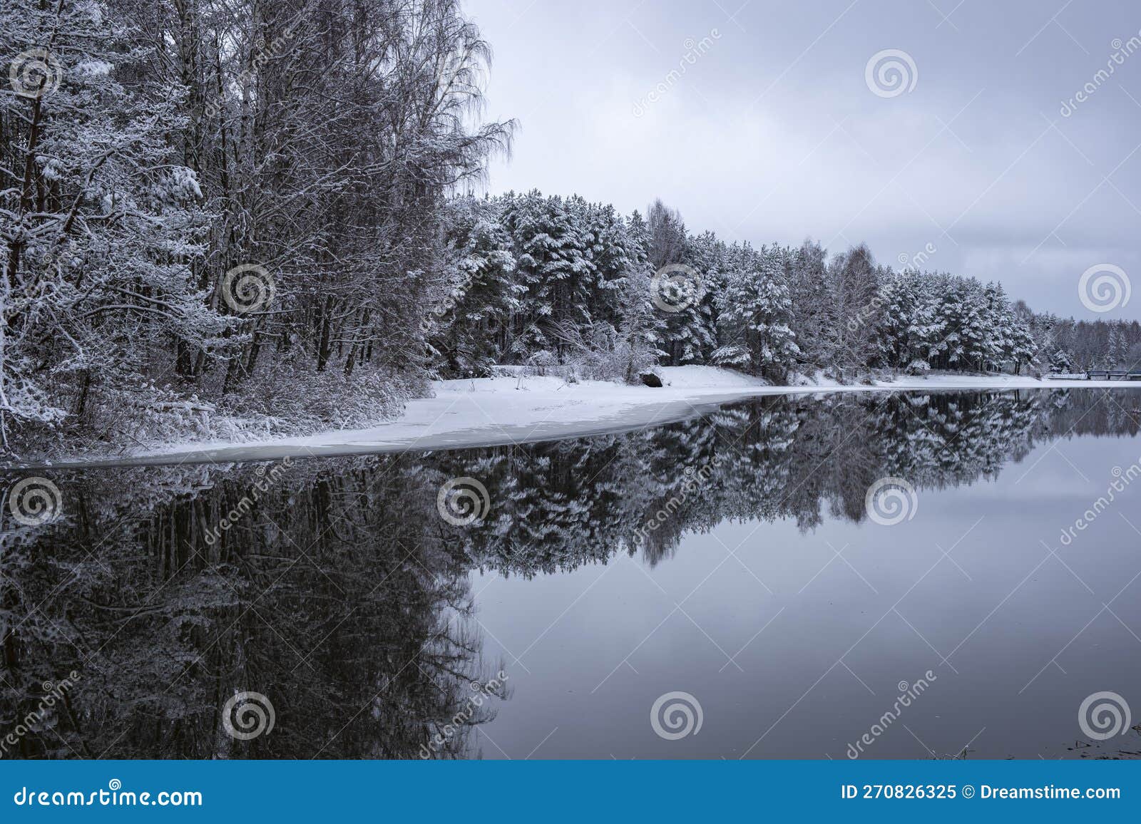 Winter lake landscape stock image. Image of scenery - 270826325