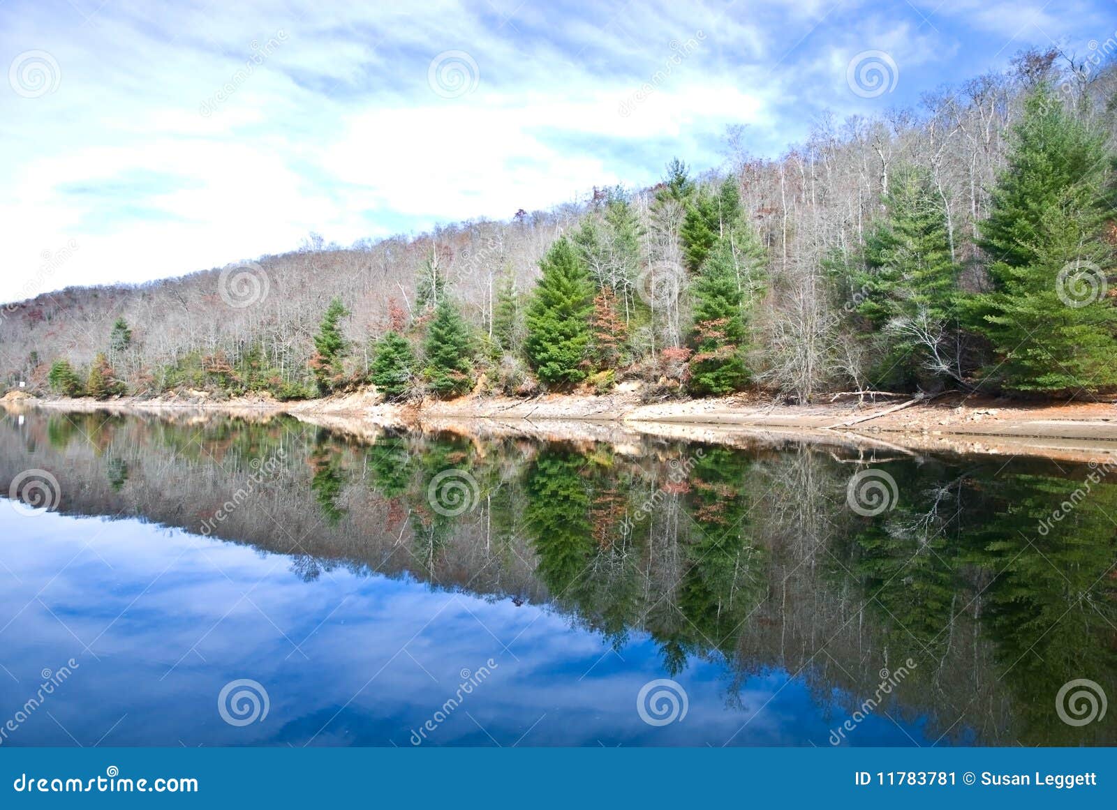 Winter Lake Reflections stock image. Image of colourful - 11783781