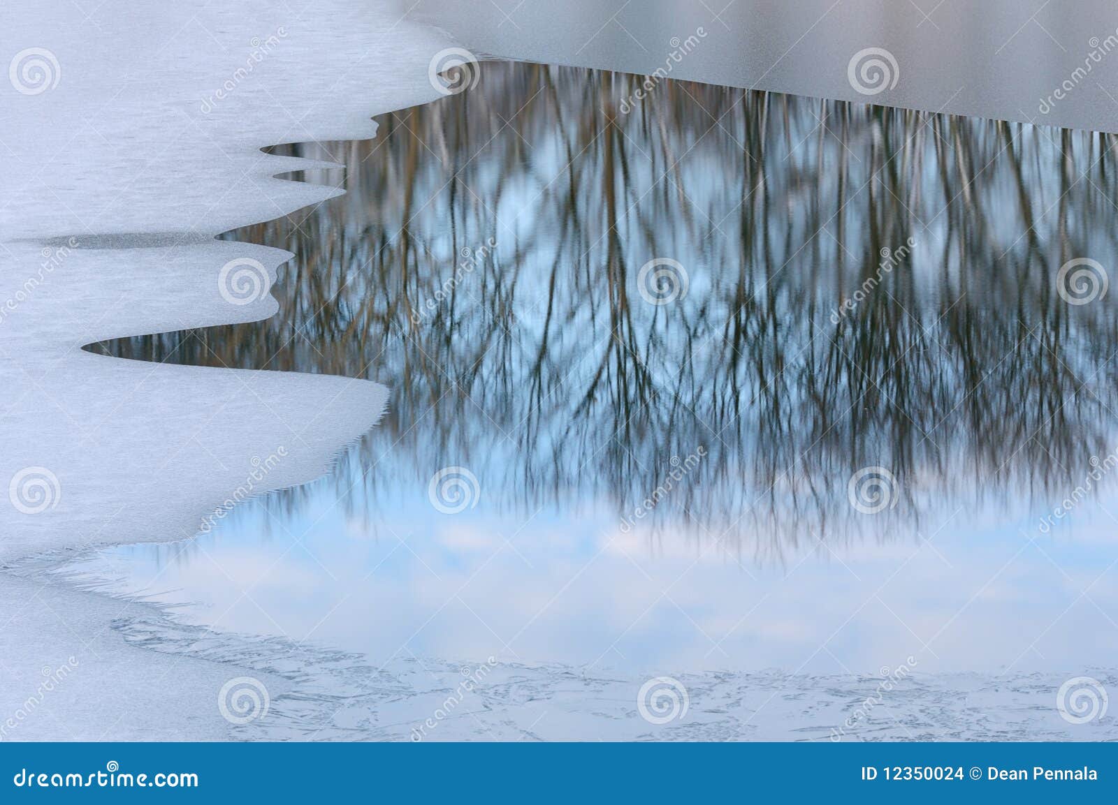 Winter Lake with Reflections Stock Photo - Image of serene, seasons ...