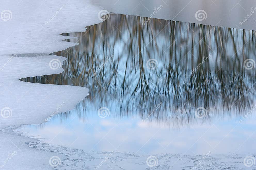 Winter Lake with Reflections Stock Photo - Image of serene, seasons ...