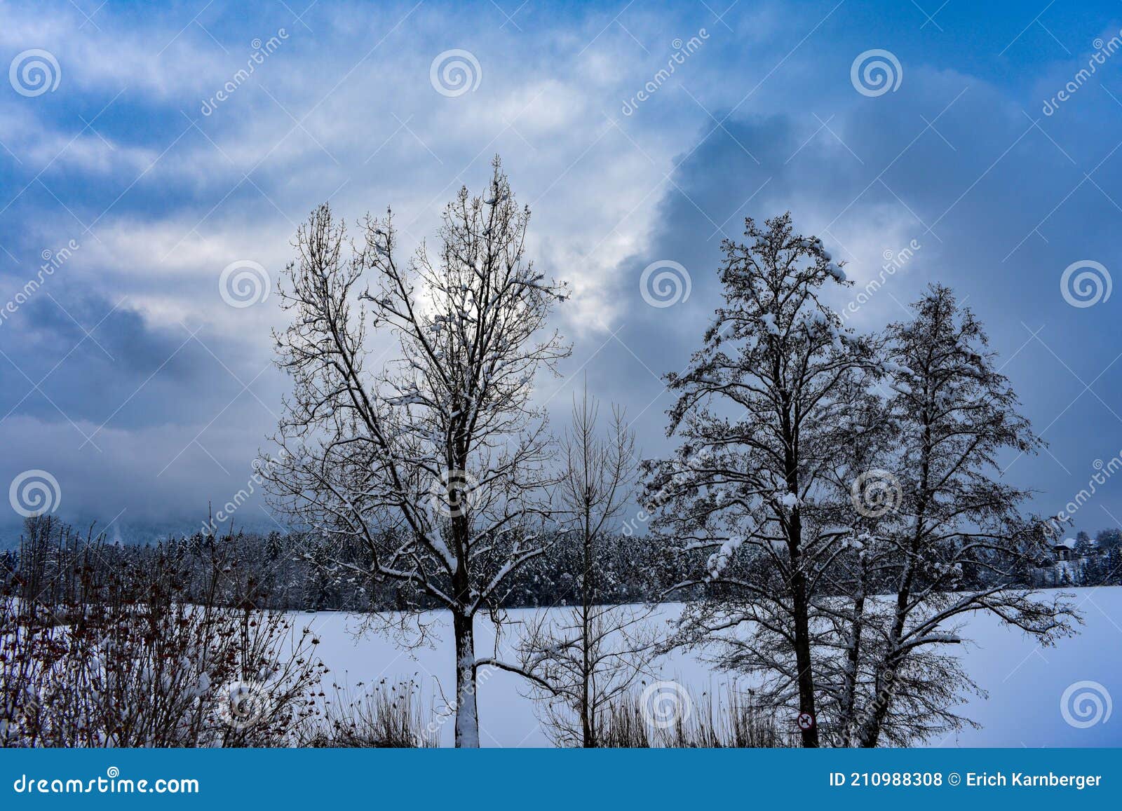 Winter Lake Scenery in Austria Stock Photo - Image of overcast, beauty ...