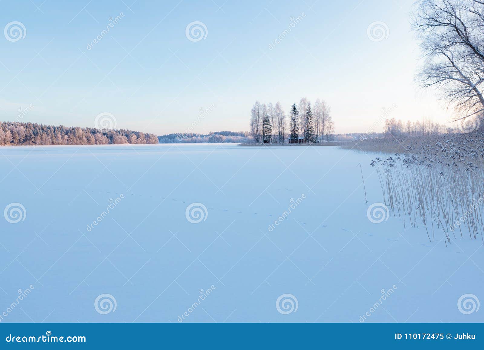 Winter Lake Scenery in Finland Stock Image - Image of snow, rime: 110172475