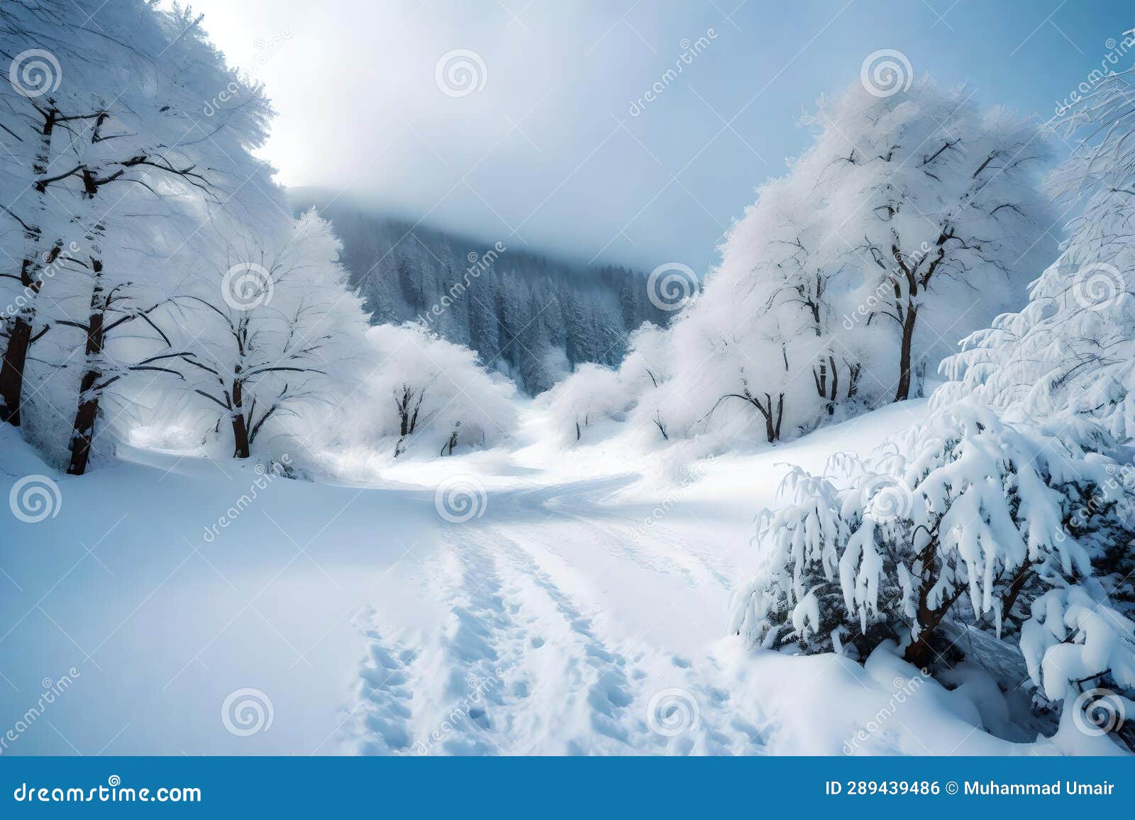 Winter Land Scape Generated by AI Tool Stock Illustration ...