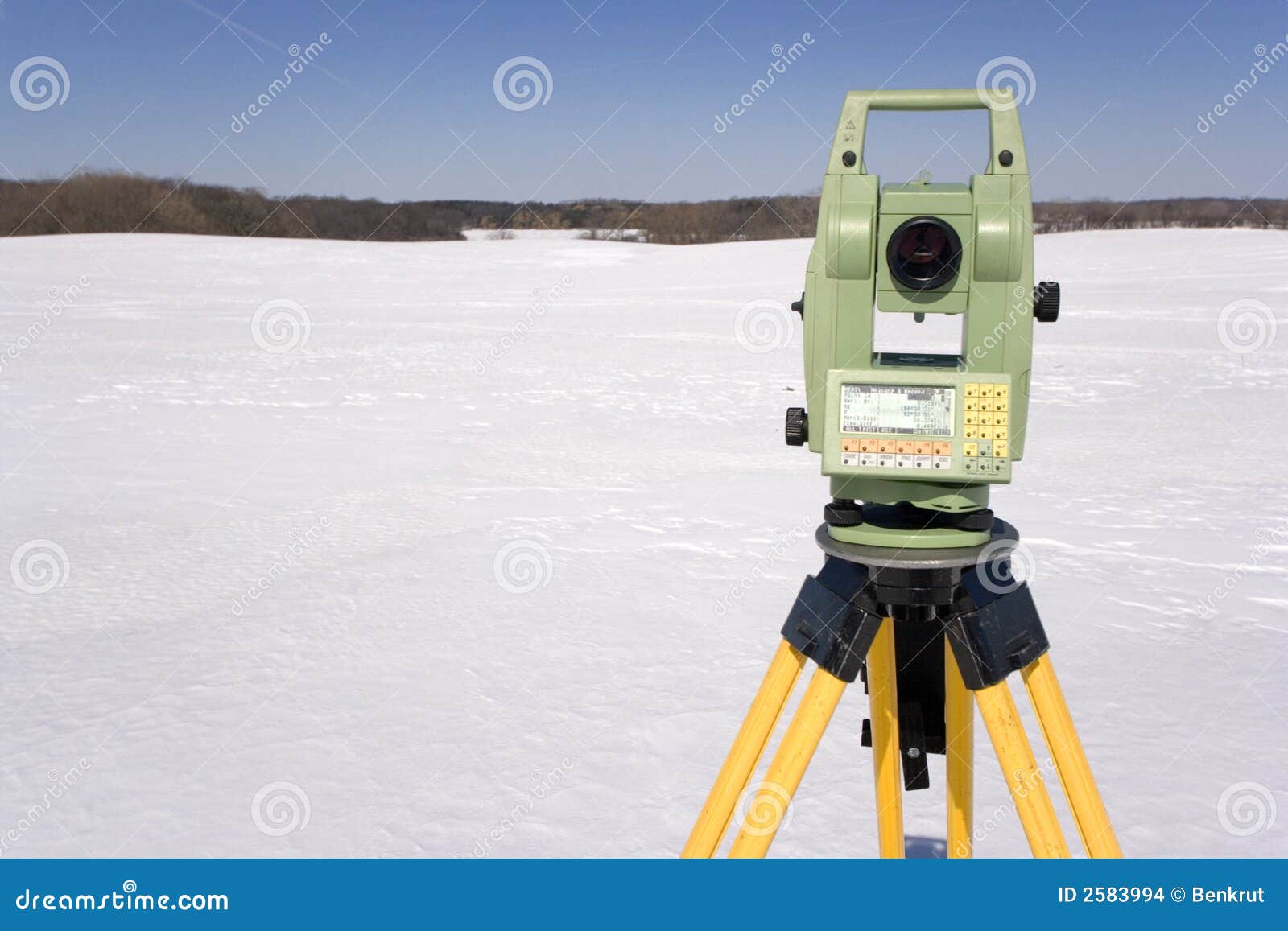 Winter Land Surveying stock photo. Image of positioning - 2583994
