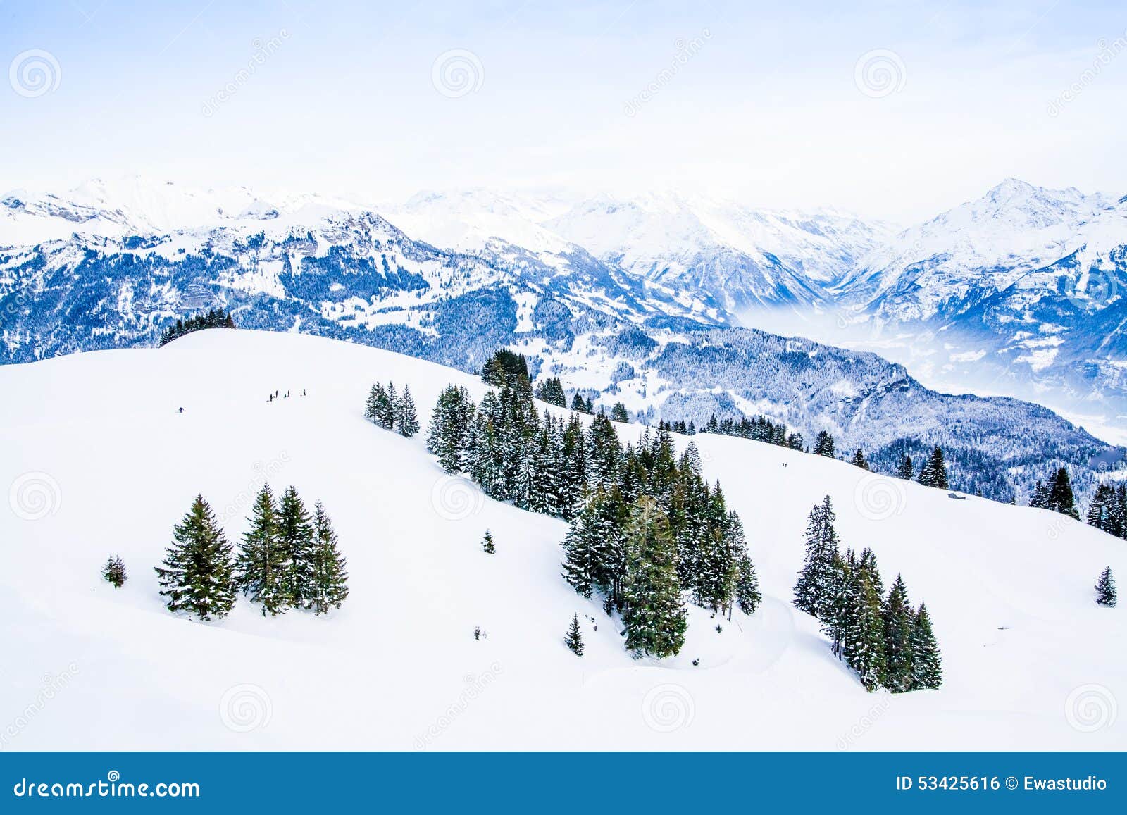 Winter Landscape. Alpine Alps Mountain Stock Photo - Image of hill ...