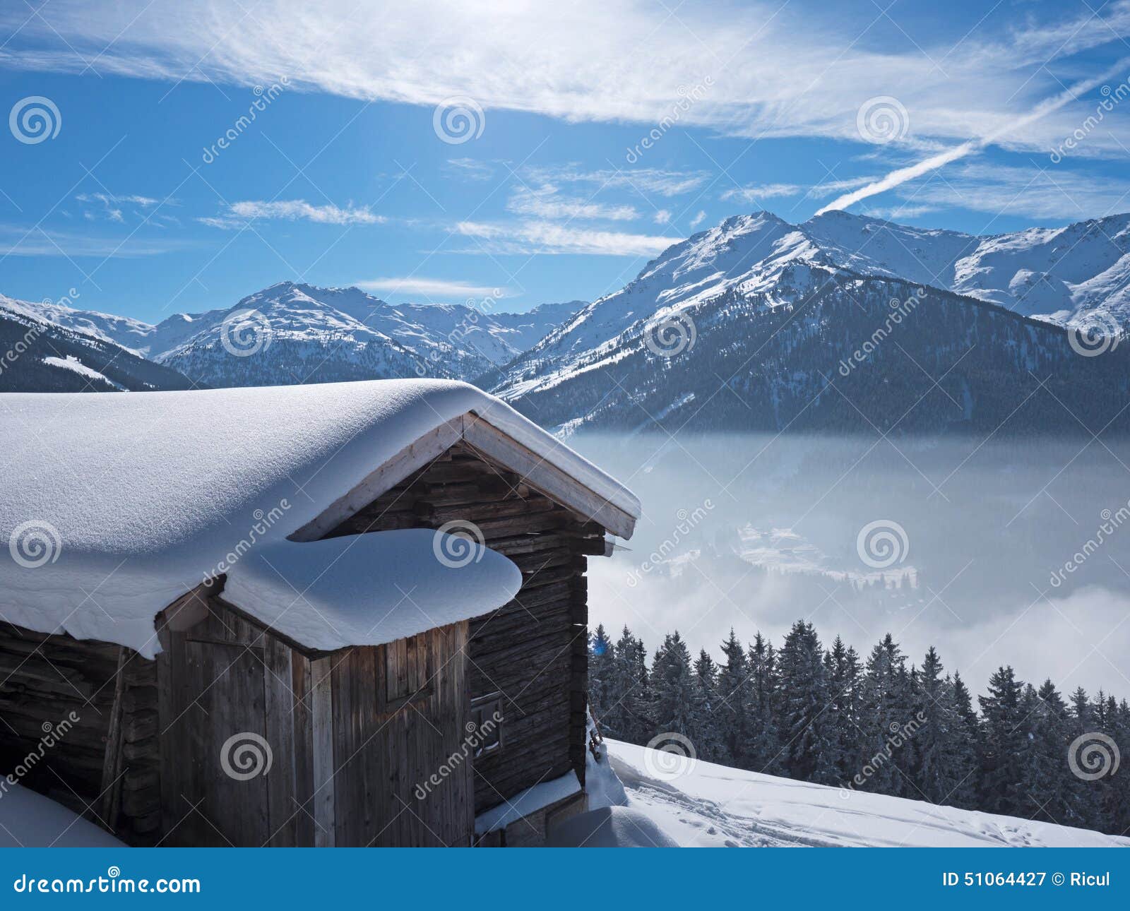 Winter Landscape in the Alps Stock Image - Image of alps, house: 51064427