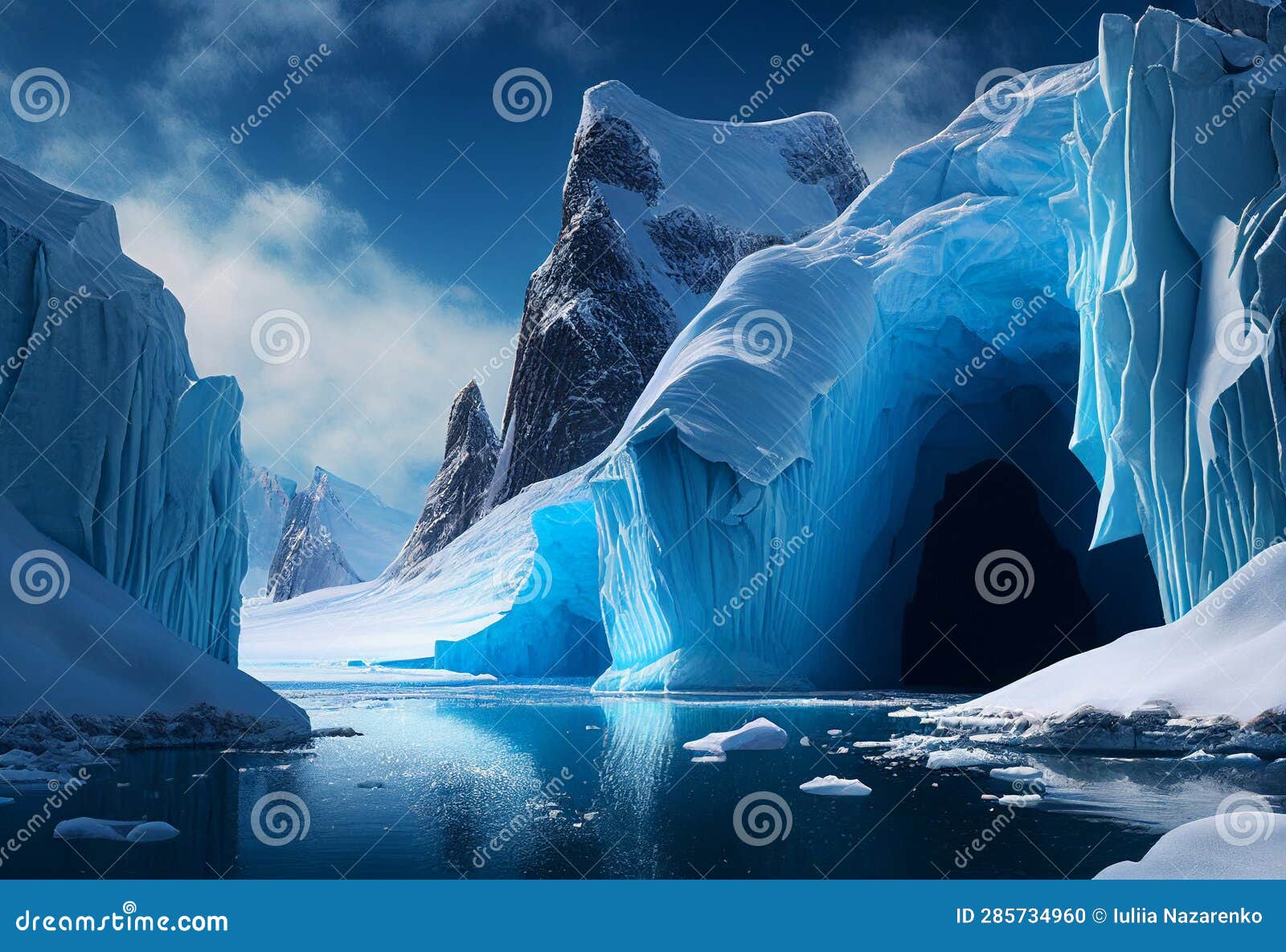 Winter Landscape of Antarctica. AI Generated Stock Illustration ...
