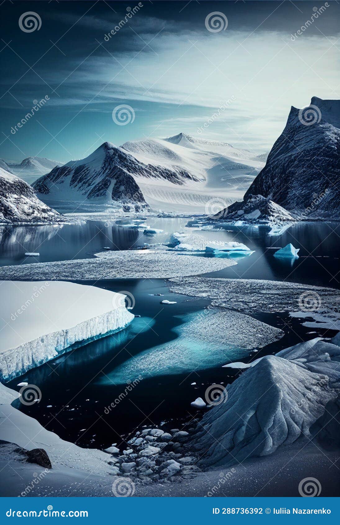 Winter Landscape of Antarctica. AI Generated Stock Illustration ...