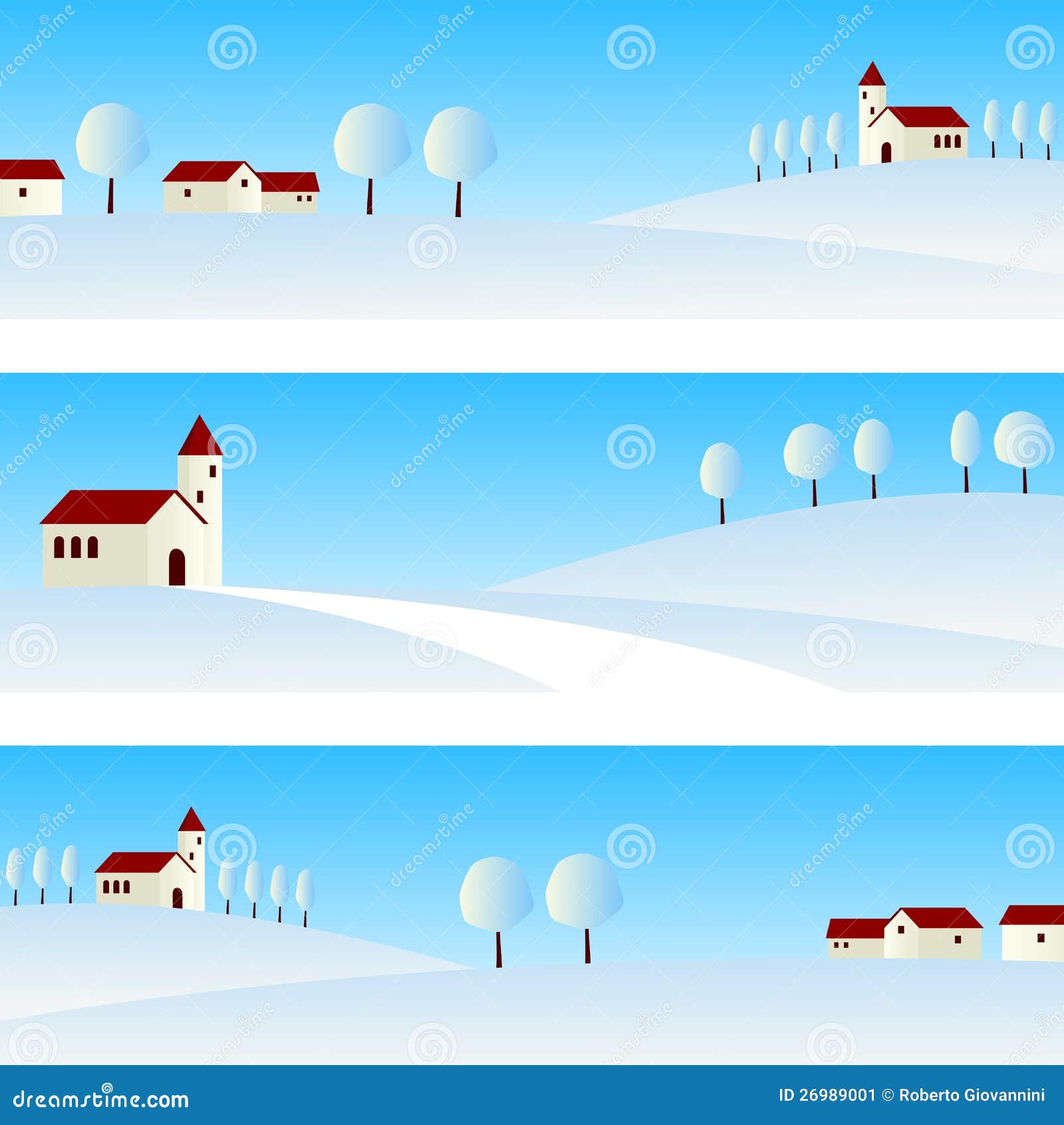 Winter Landscape Banners stock vector. Illustration of season - 26989001