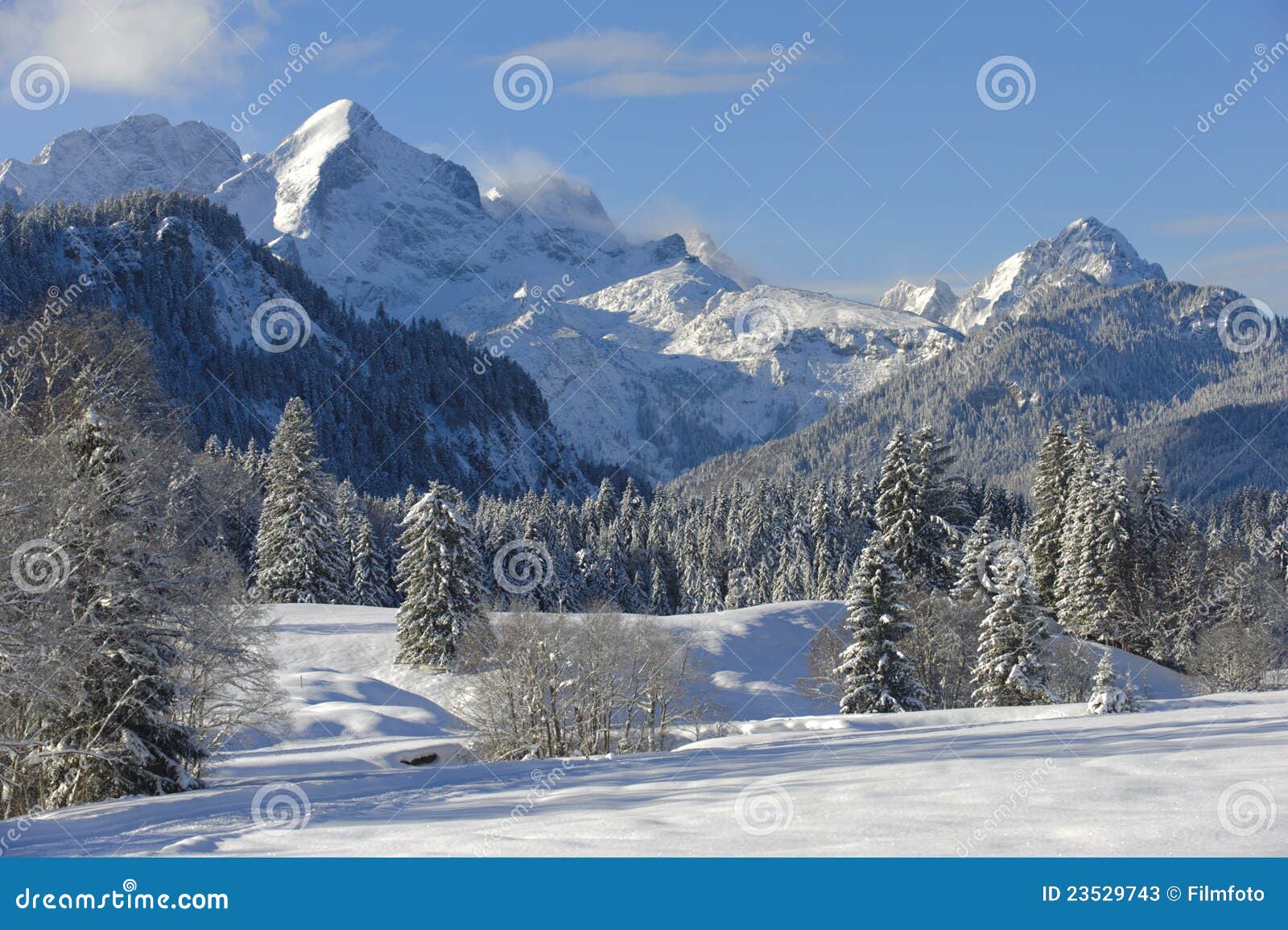 Winter Landscape in Bavaria Stock Image - Image of outdoor, alps: 23529743