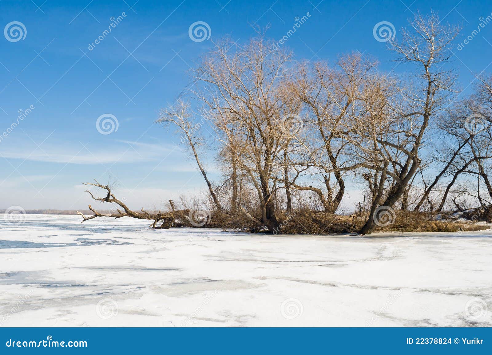 Winter Landscape on a Big Ukrainian River Dnepr Stock Photo - Image of ...