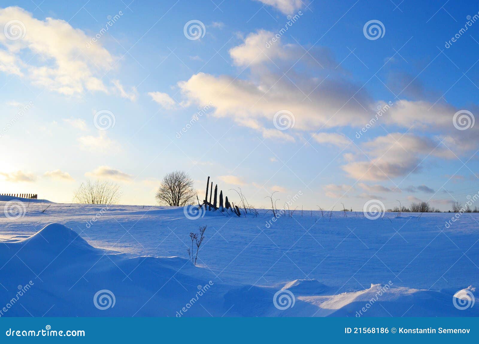 Winter Landscape in the Countryside at Sunset Stock Photo - Image of ...